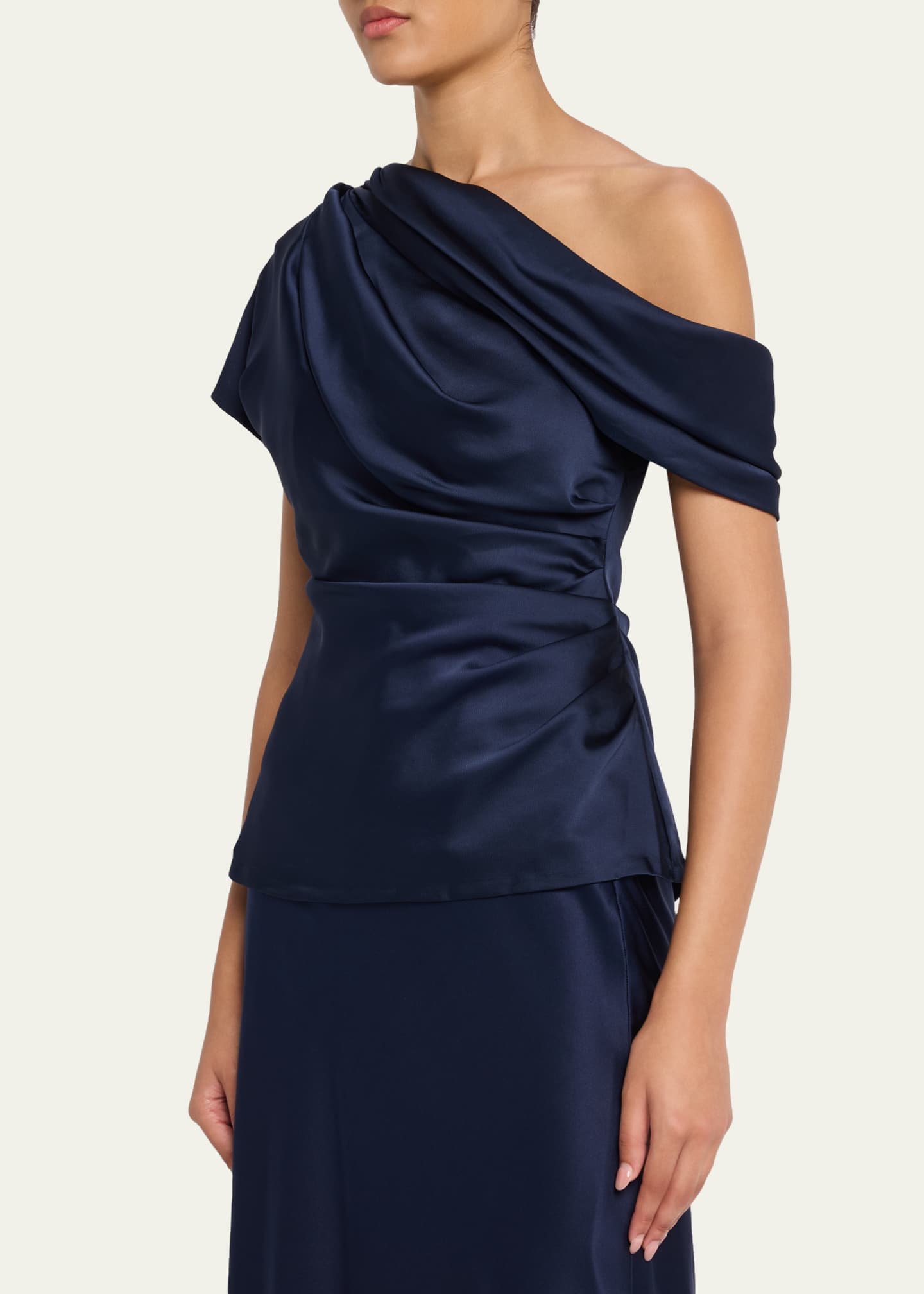 SIMKHAI Phoebe Draped Satin Top - Bergdorf Goodman