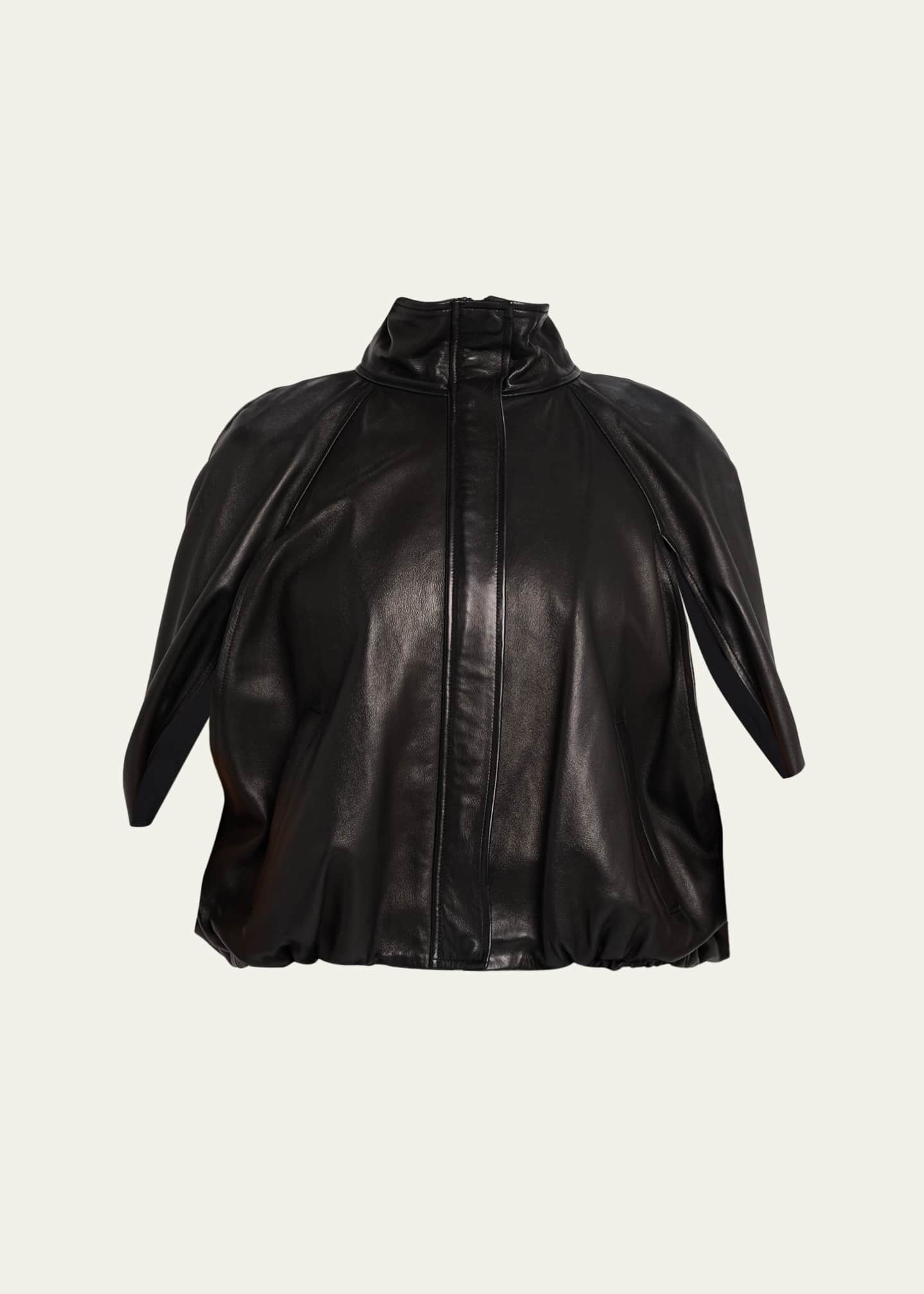 SIMKHAI Jada Nappa Leather Cape Jacket - Bergdorf Goodman