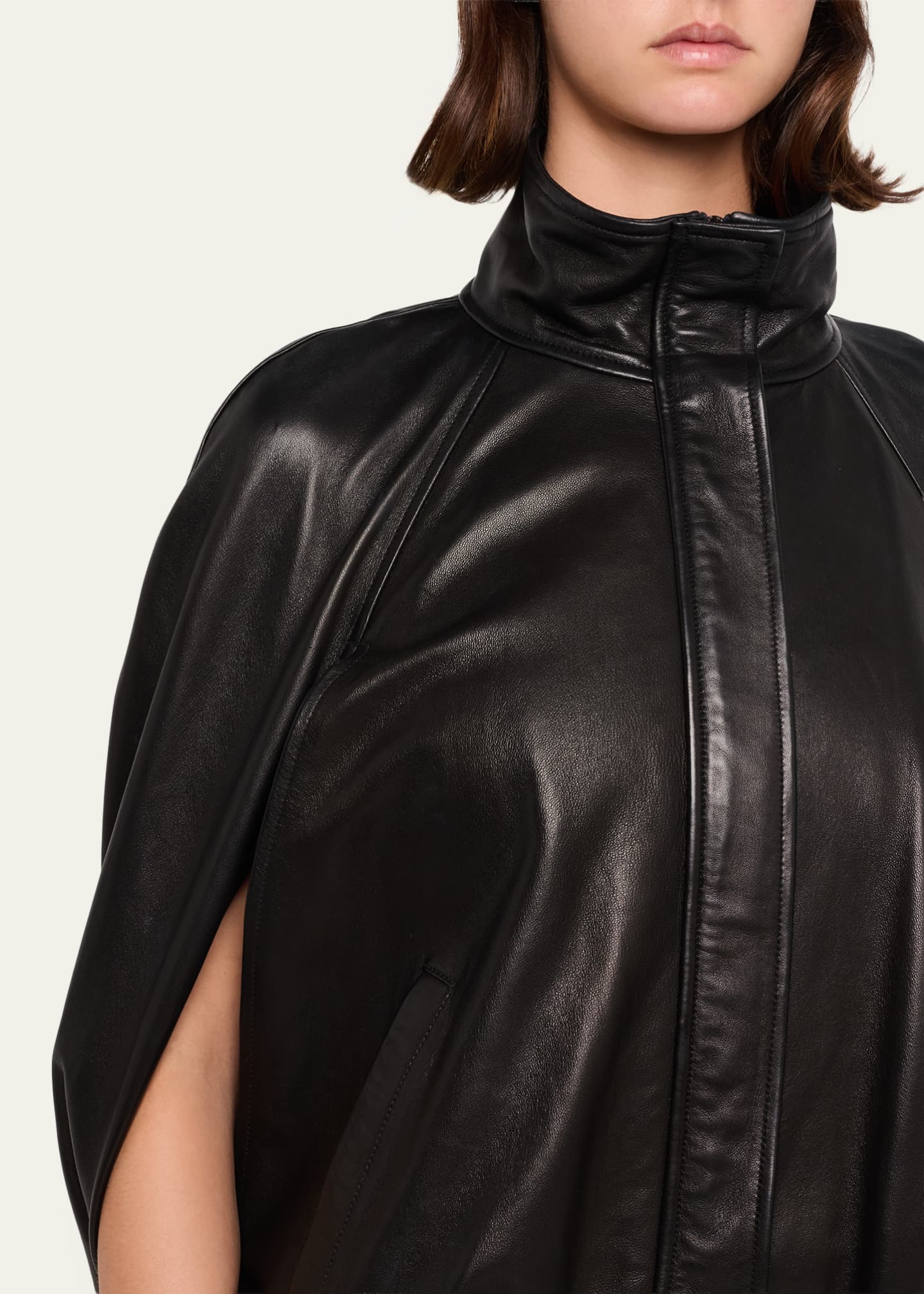 SIMKHAI Jada Nappa Leather Cape Jacket - Bergdorf Goodman