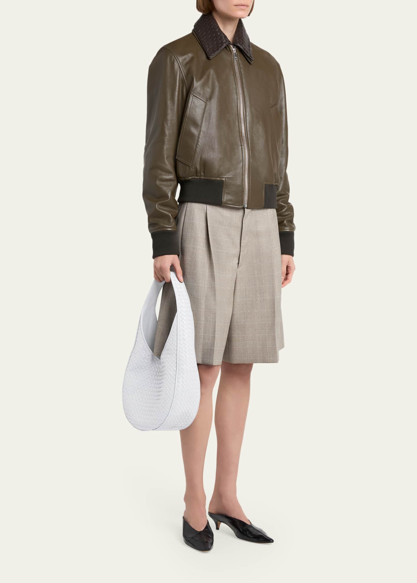 Bottega Veneta Ovetto Oval Leather Shoulder Bag - Bergdorf Goodman