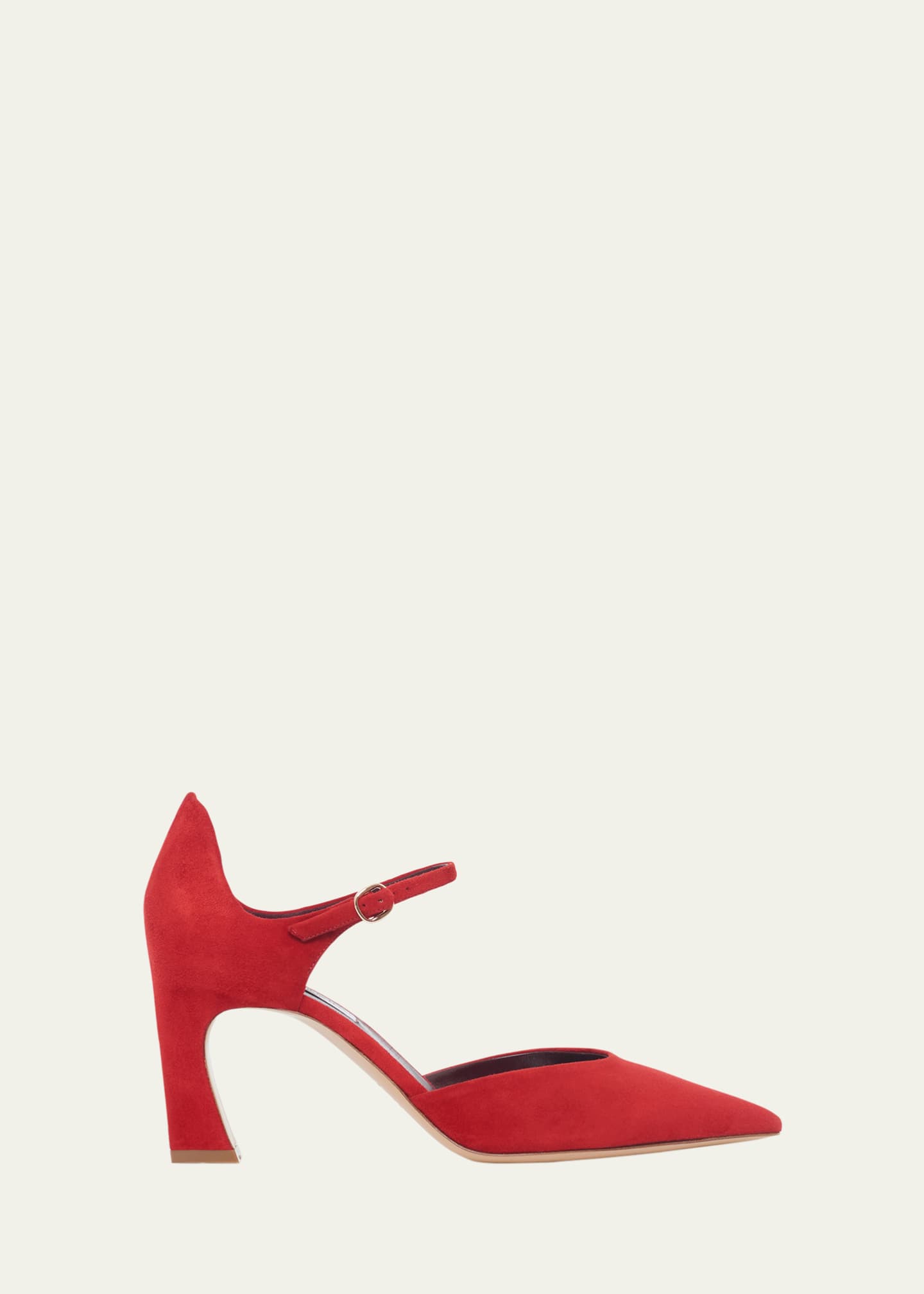 Gabriela Hearst 75mm Devil Suede Ankle-Strap Pumps - Bergdorf Goodman