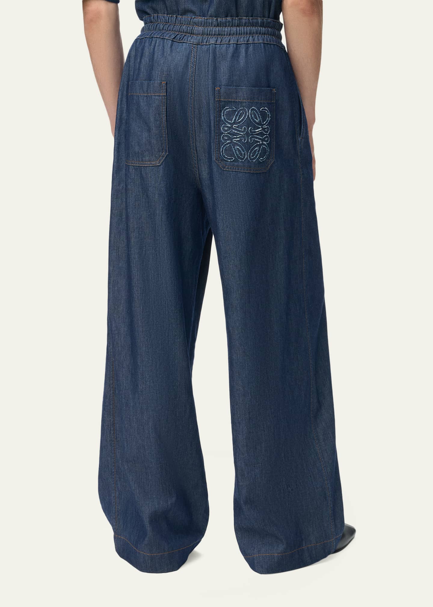 Loewe Men's Denim Drawstring Trousers - Bergdorf Goodman