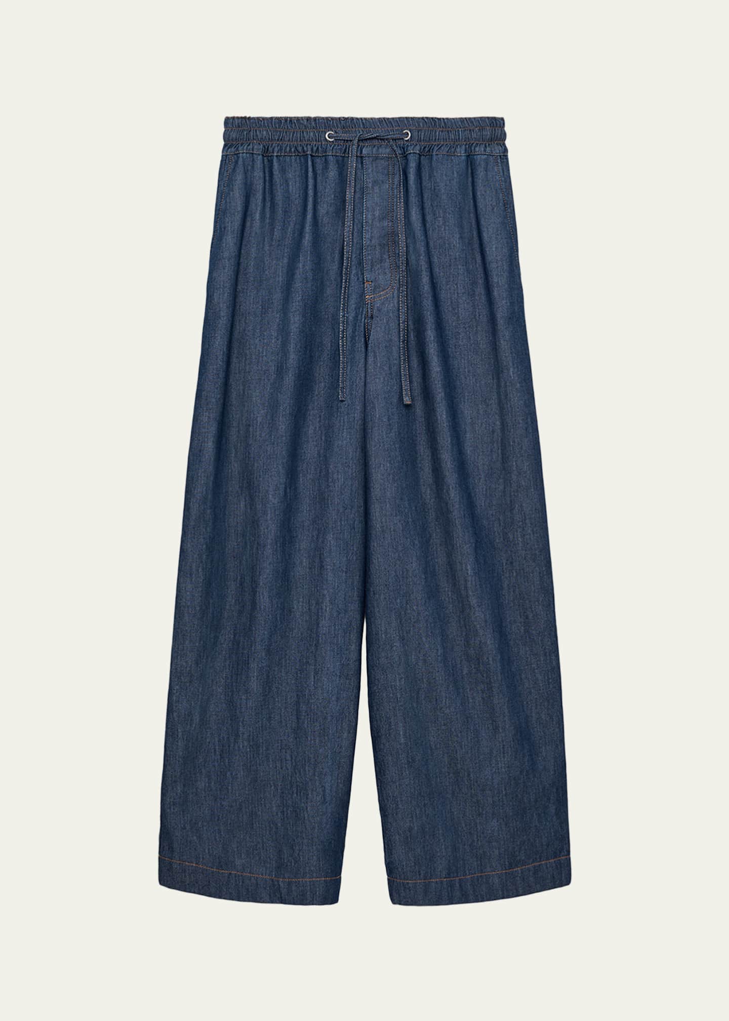 Loewe Men's Denim Drawstring Trousers - Bergdorf Goodman