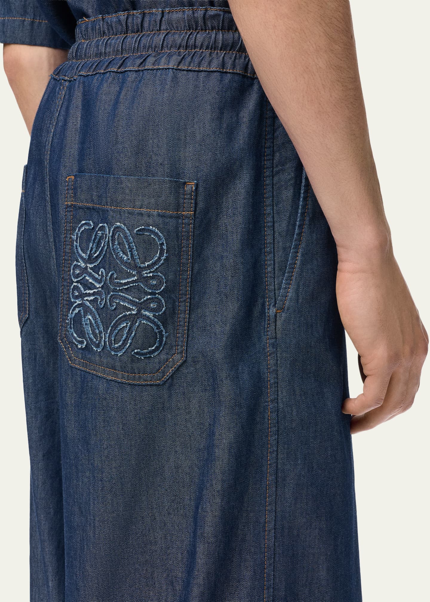 Loewe Men's Denim Drawstring Trousers - Bergdorf Goodman