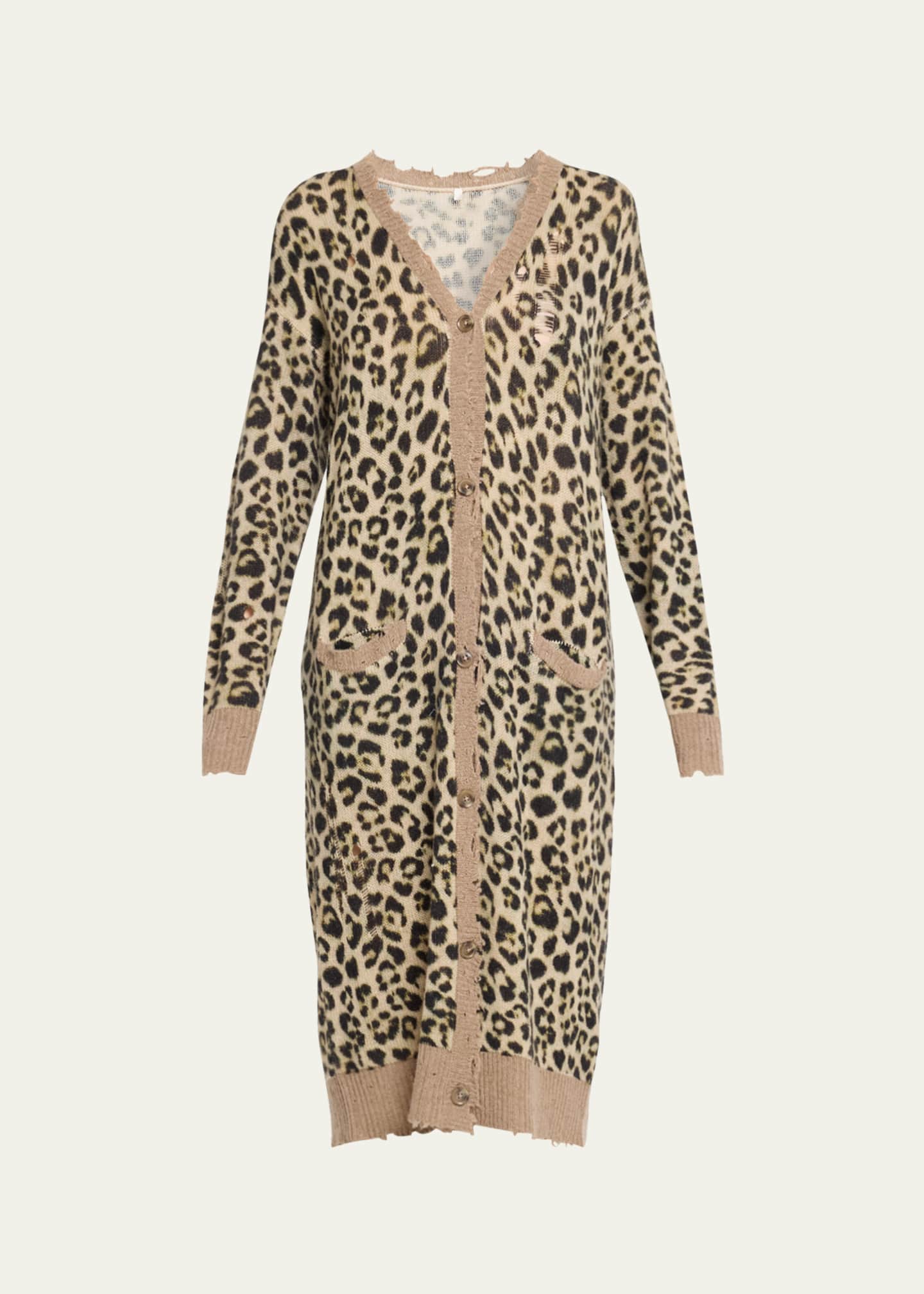 R13 Leopard-Print Long Cashmere Cardigan - Bergdorf Goodman