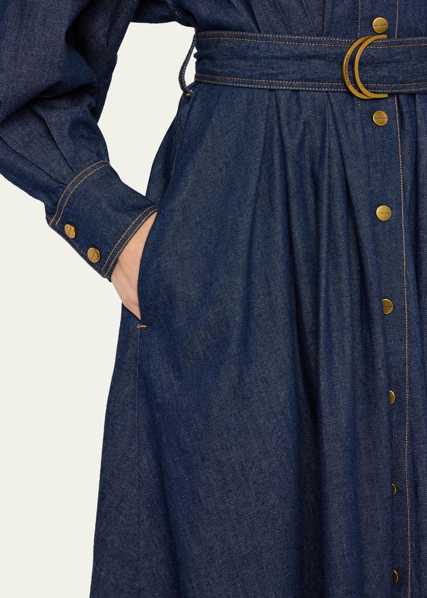 Zimmermann Denim Midi Shirtdress - Bergdorf Goodman