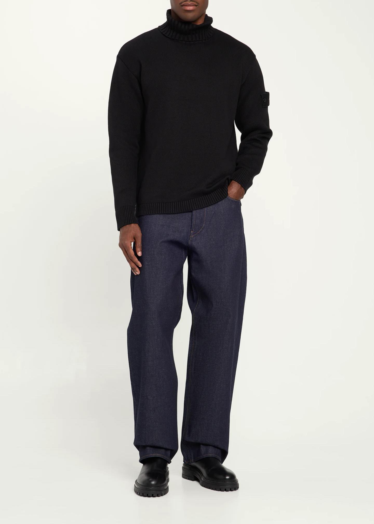 Stone Island Men's Raw Indigo Denim Relaxed Straight-Fit Jeans ...