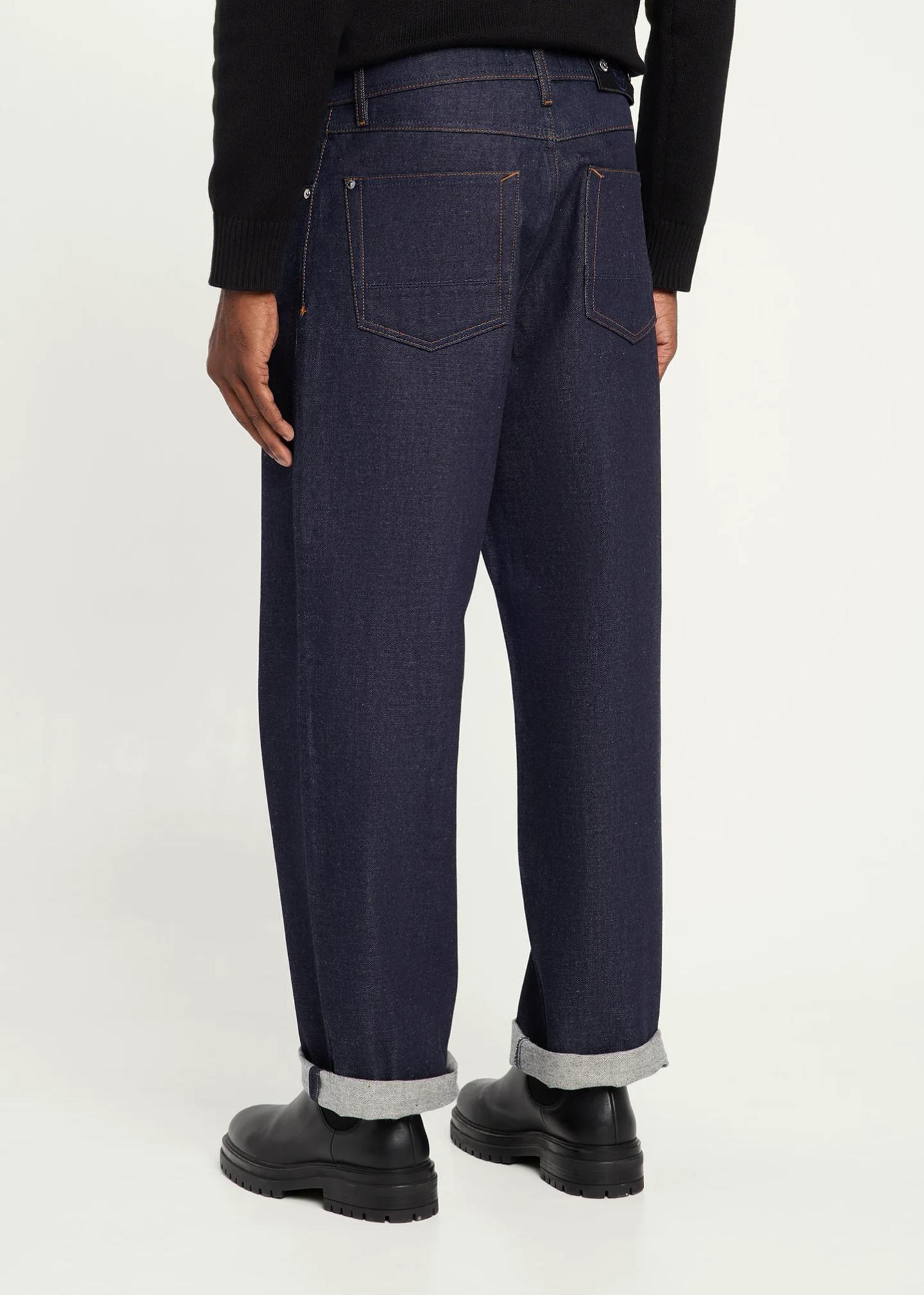 Stone Island Men's Raw Indigo Denim Relaxed Straight-Fit Jeans ...