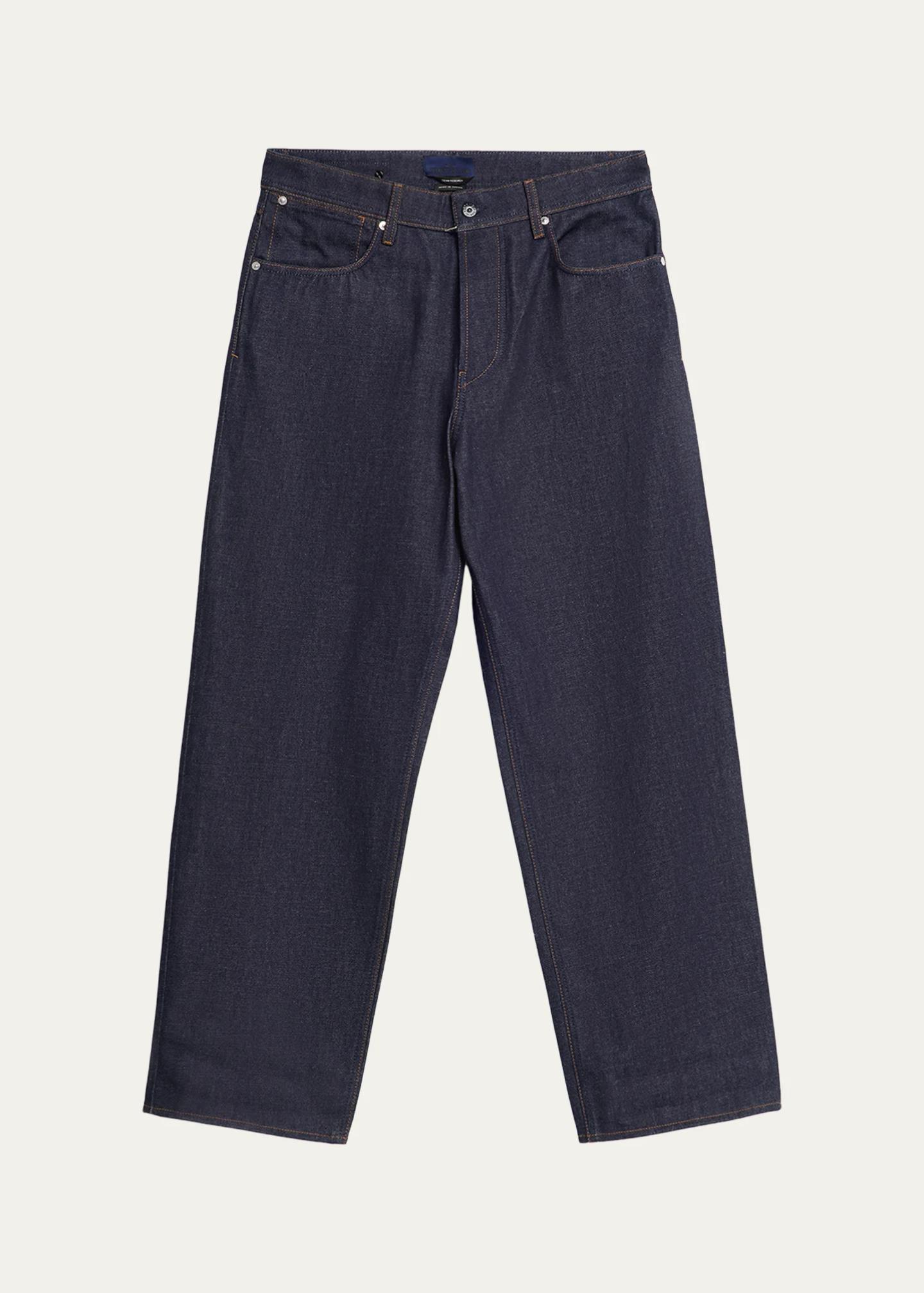 Stone Island Men's Raw Indigo Denim Relaxed Straight-Fit Jeans ...