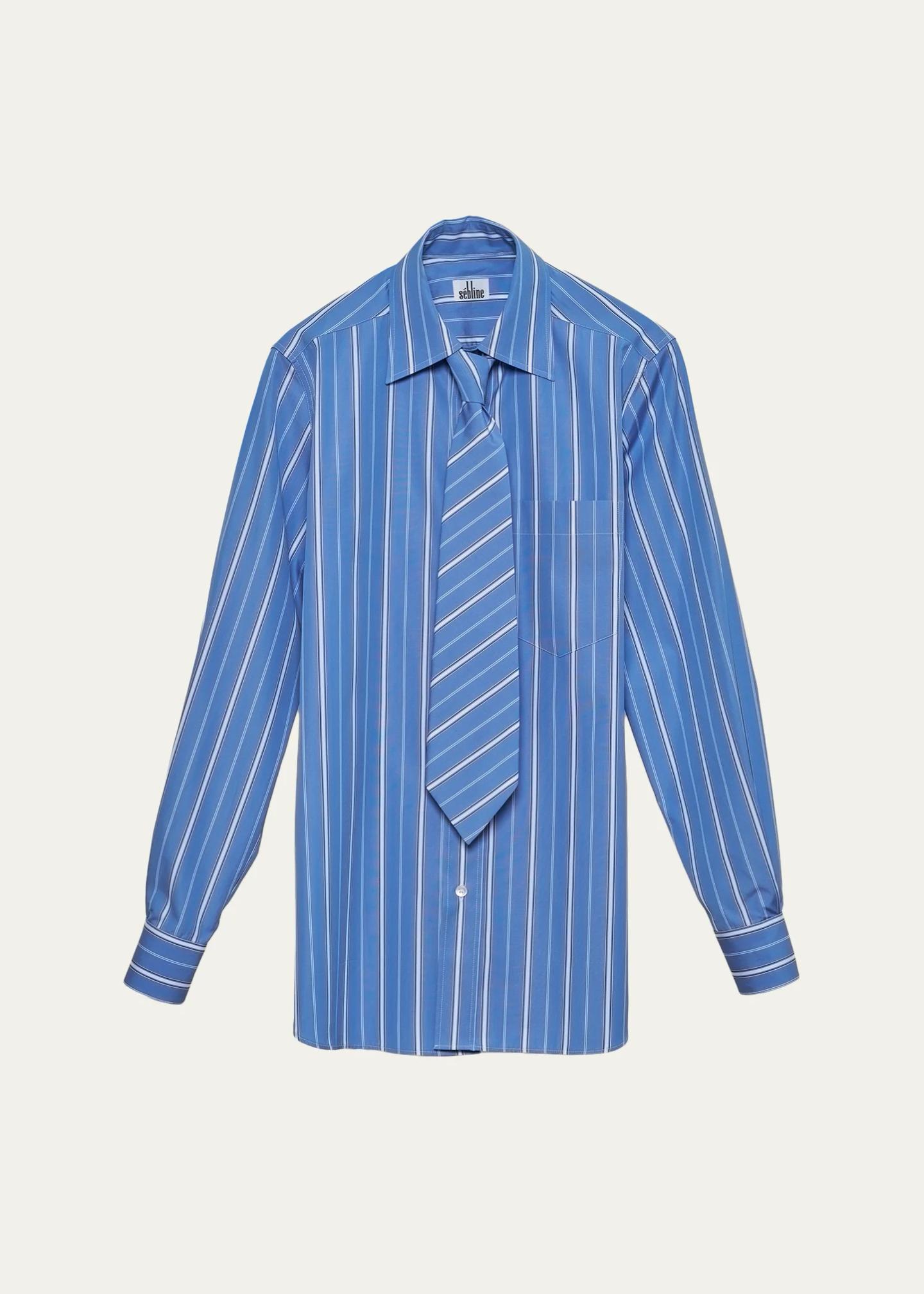 Sebline Striped Cotton Woven Tie - Bergdorf Goodman