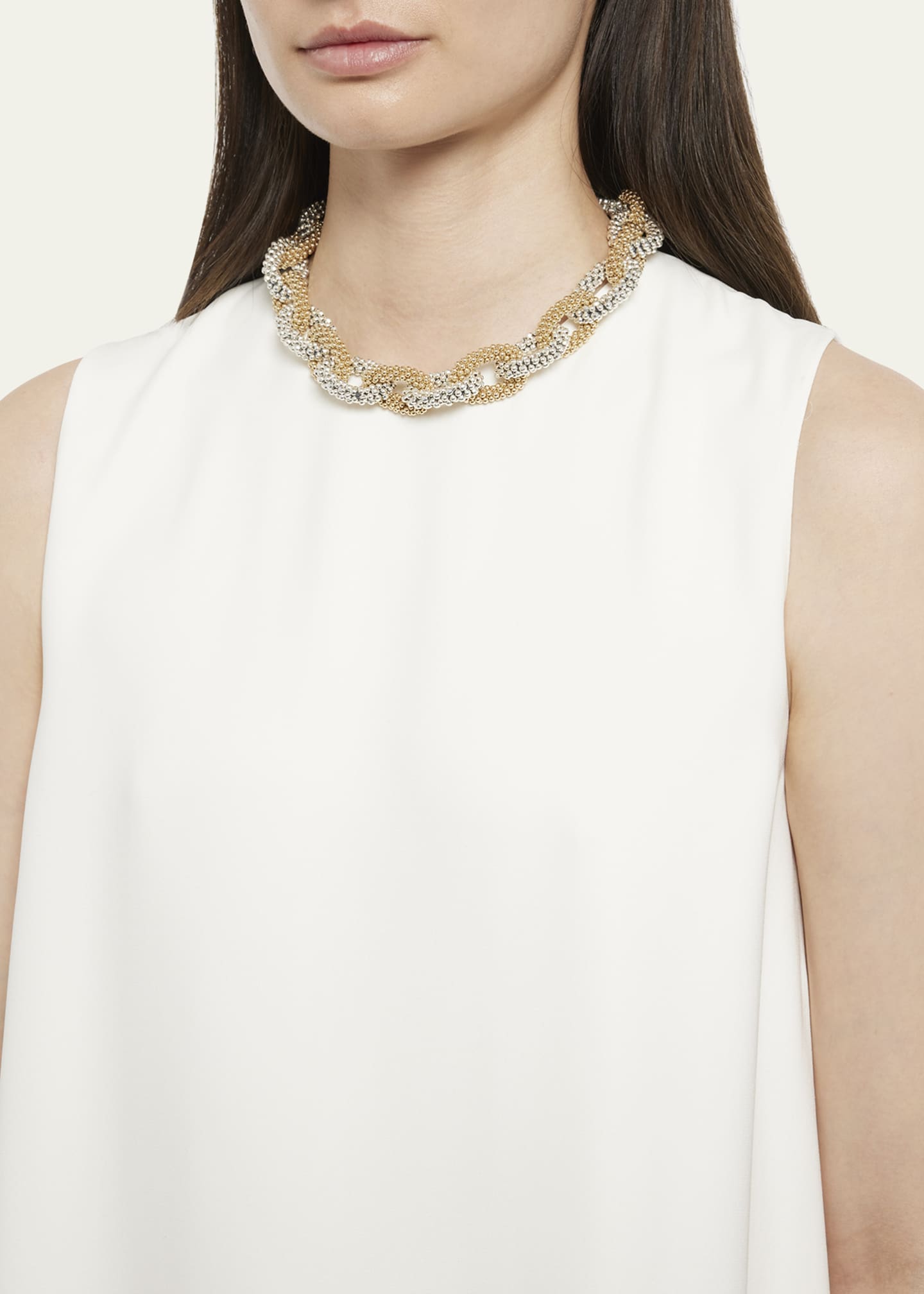 Meredith Frederick Sterling Silver and 14K Gold Link Necklace ...