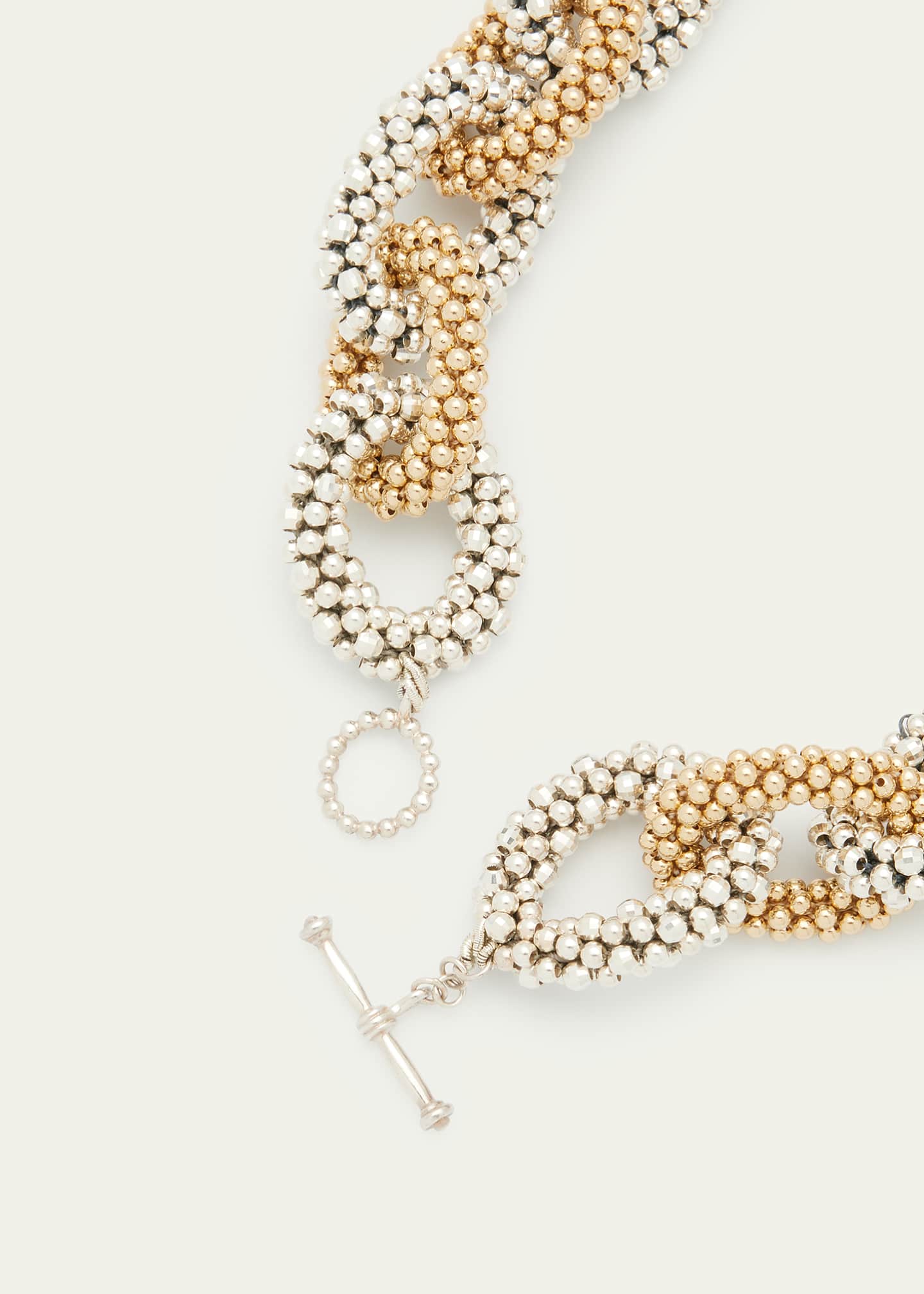 Meredith Frederick Sterling Silver and 14K Gold Link Necklace ...