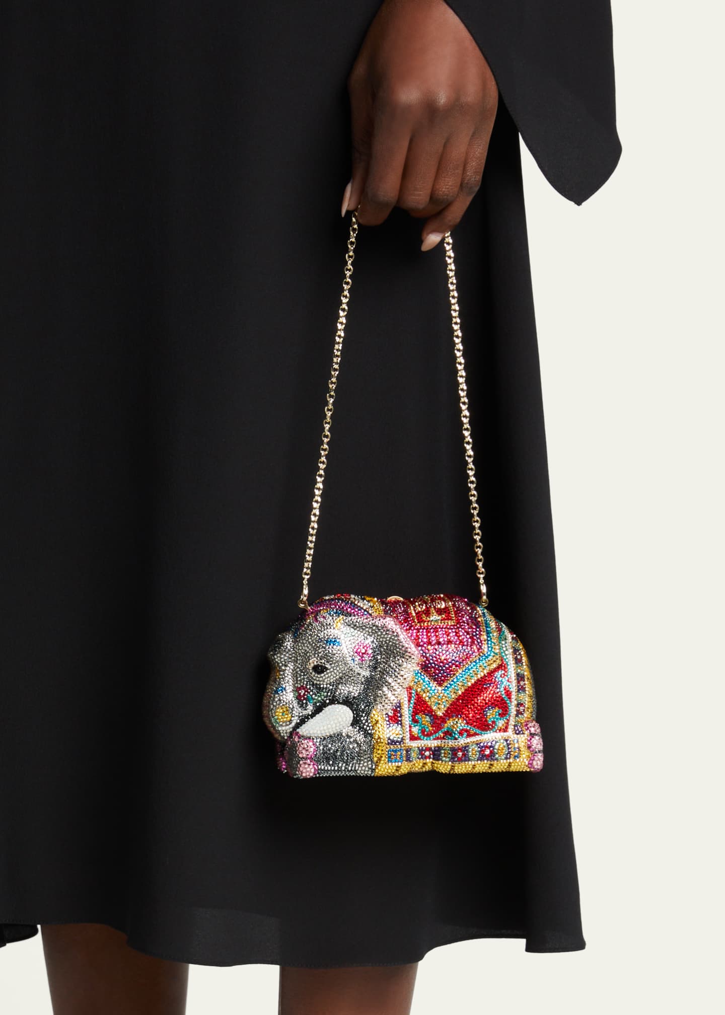 Judith Leiber Couture Crystal-Encrusted Elephant Clutch Bag, Red/Multi ...