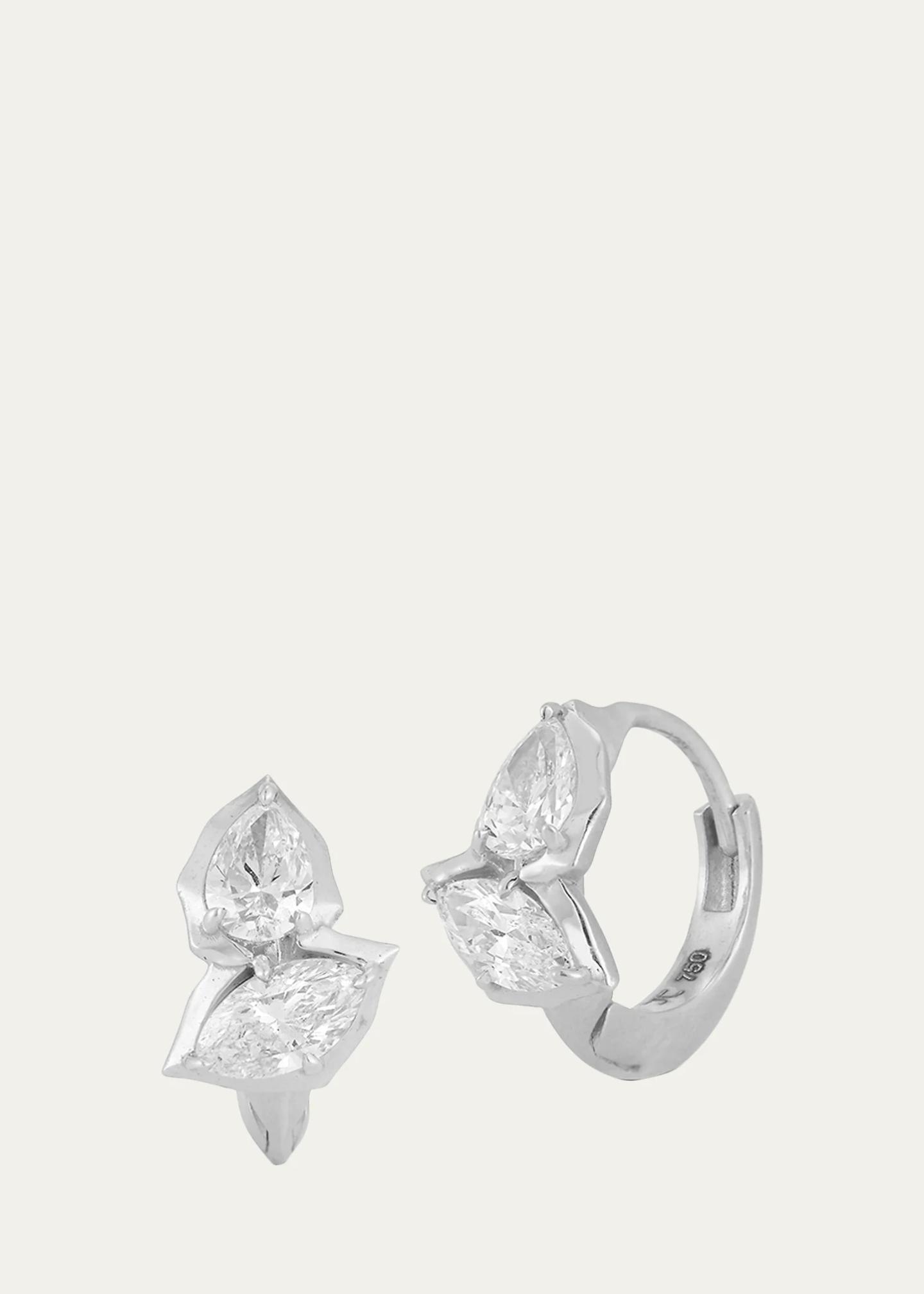 Jade Trau Poppy Platinum & 0.80 TCW Diamond Huggie Earrings - Bergdorf ...