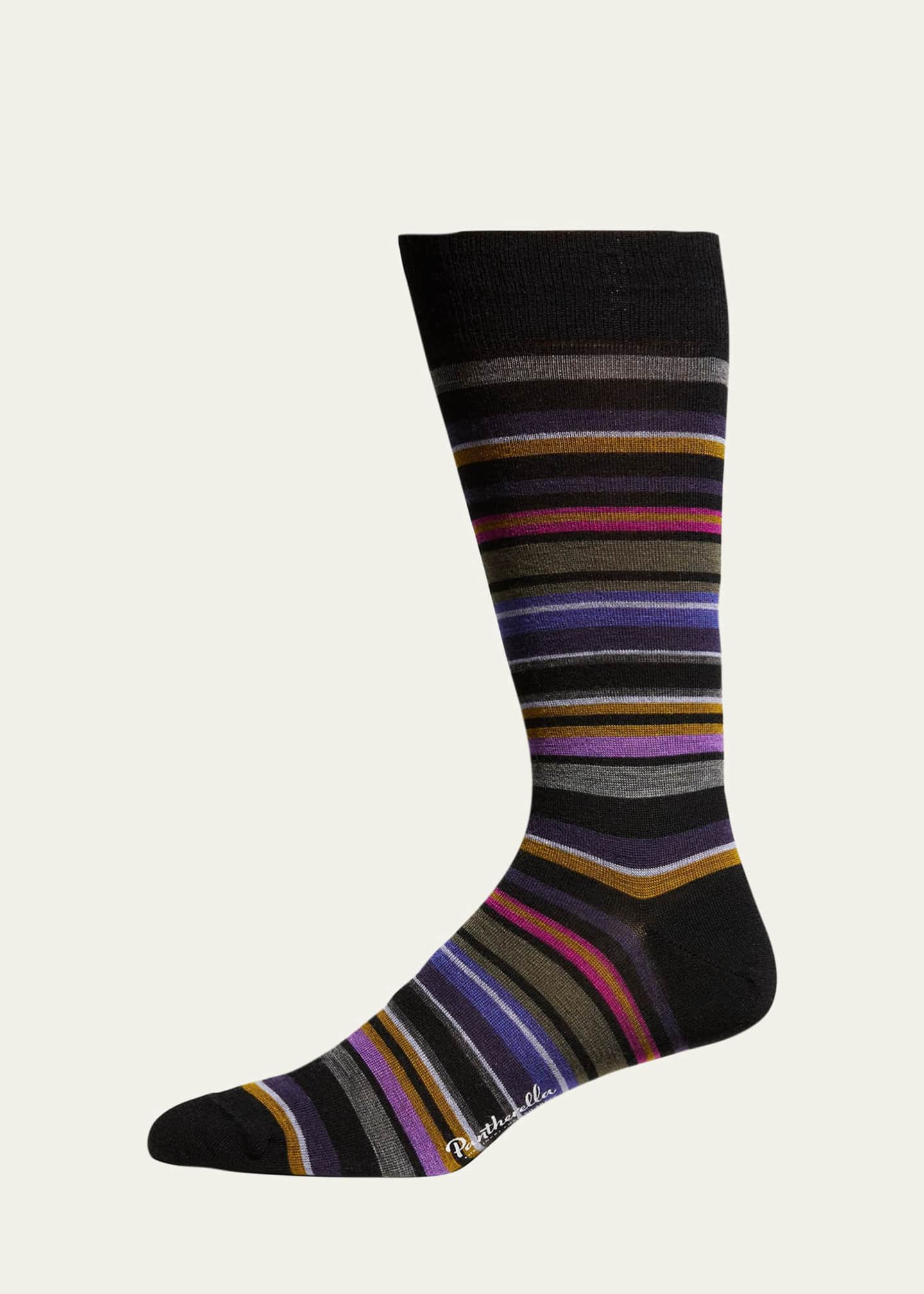 Pantherella Quaker Stripe Dress Socks - Bergdorf Goodman
