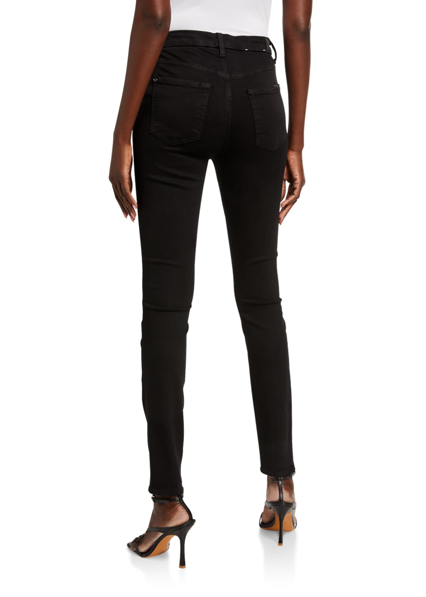 7 for all mankind High-Waist Skinny Jeans, Slim Illusion Luxe Black ...