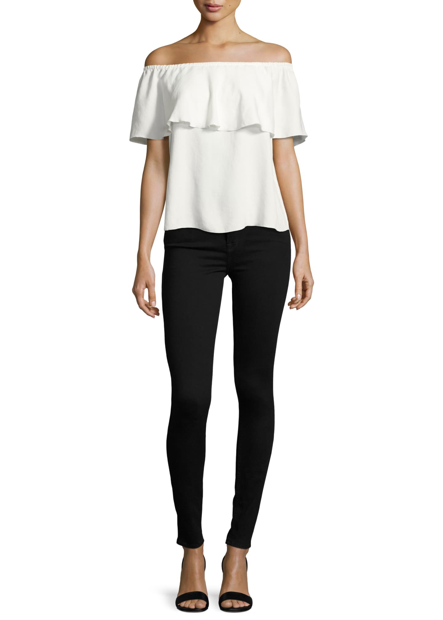 7 for all mankind High-Waist Skinny Jeans, Slim Illusion Luxe Black ...