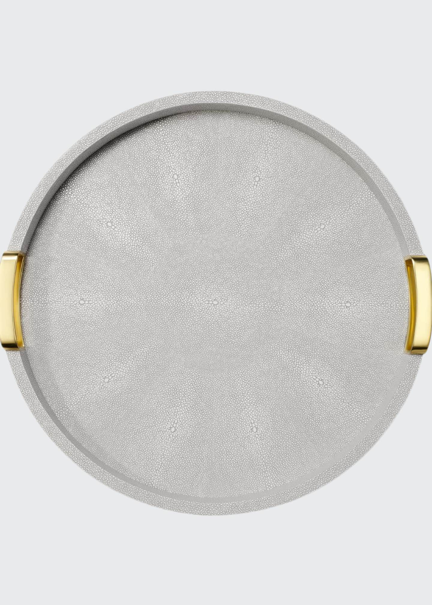 AERIN Carina Shagreen Small Round Tray - Bergdorf Goodman