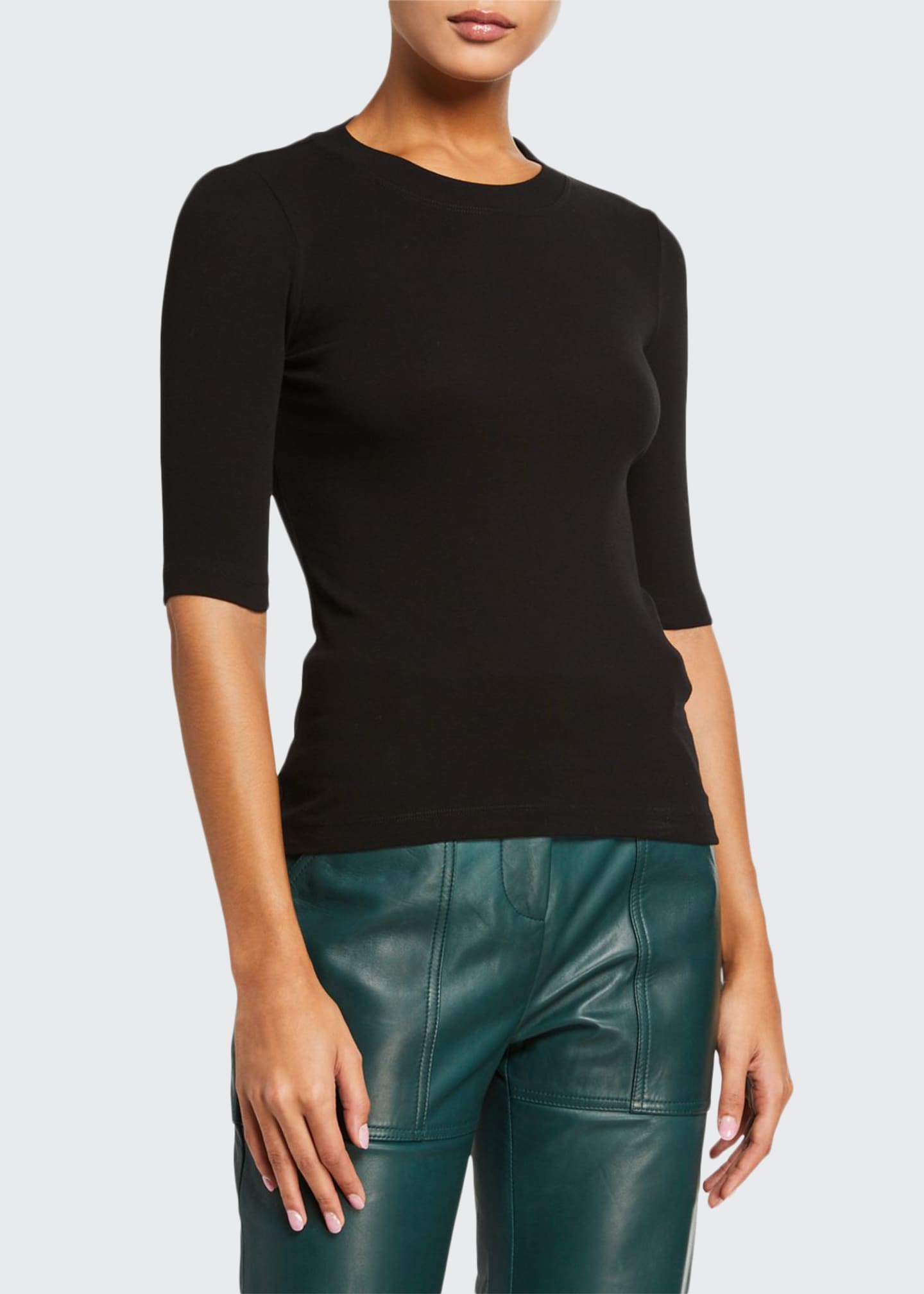 Rosetta Getty Cotton Cropped-Sleeve T-Shirt - Bergdorf Goodman