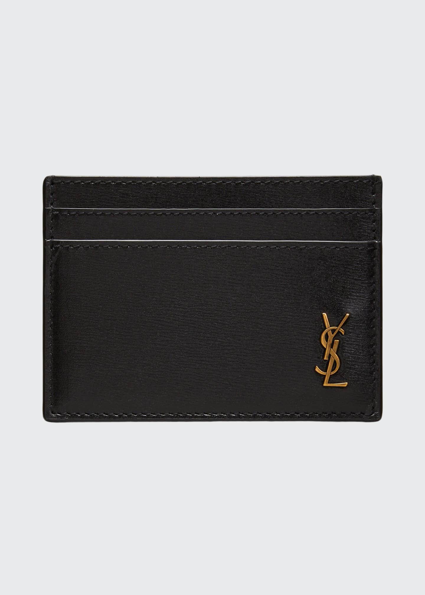 Saint Laurent Men's YSL Monogram Card Case - Bergdorf Goodman