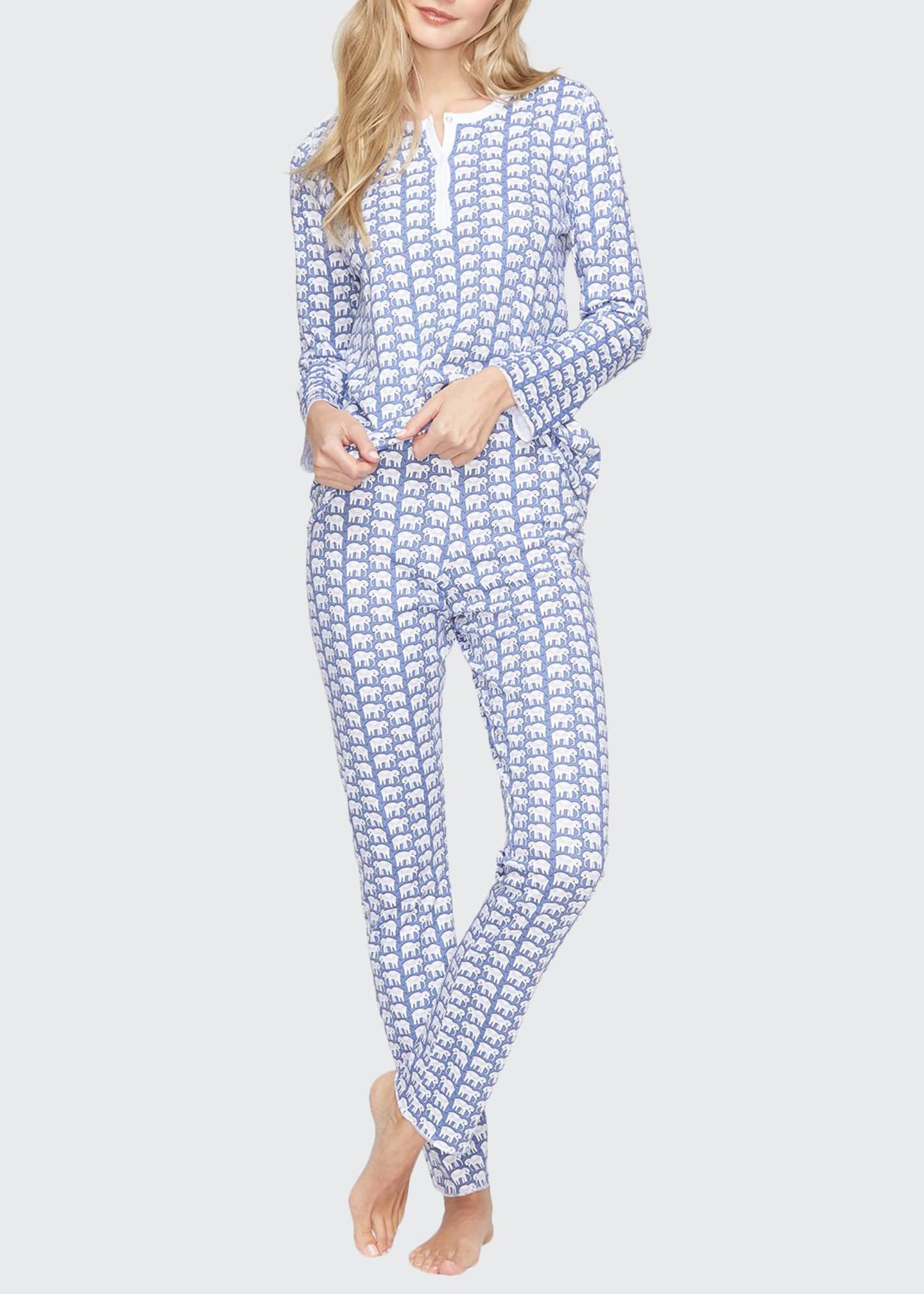 Roller Rabbit Hathi Animal Print Pajama Set - Bergdorf Goodman