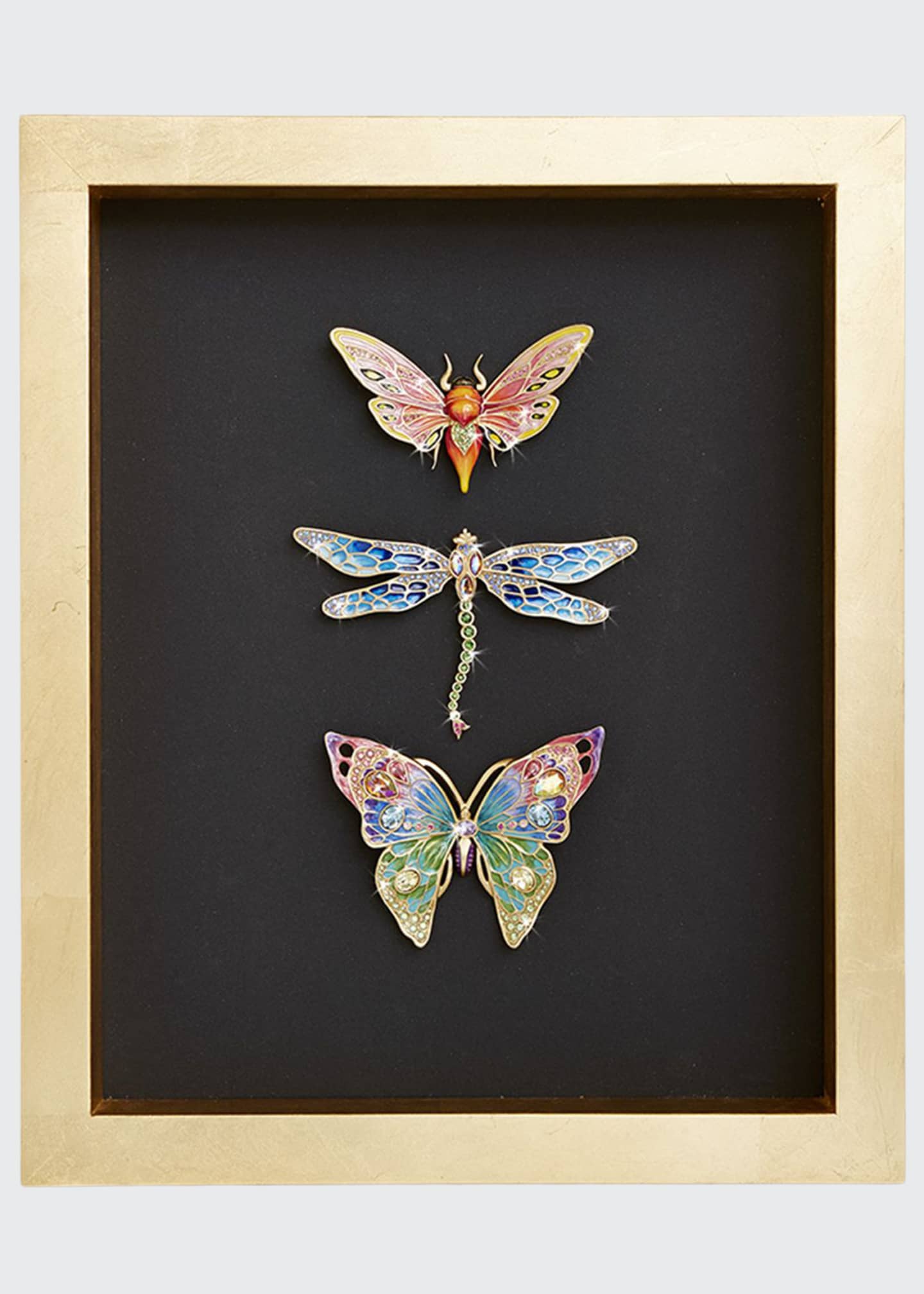 Jay Strongwater Butterfly Dragonfly Moth Wall Art - Bergdorf Goodman