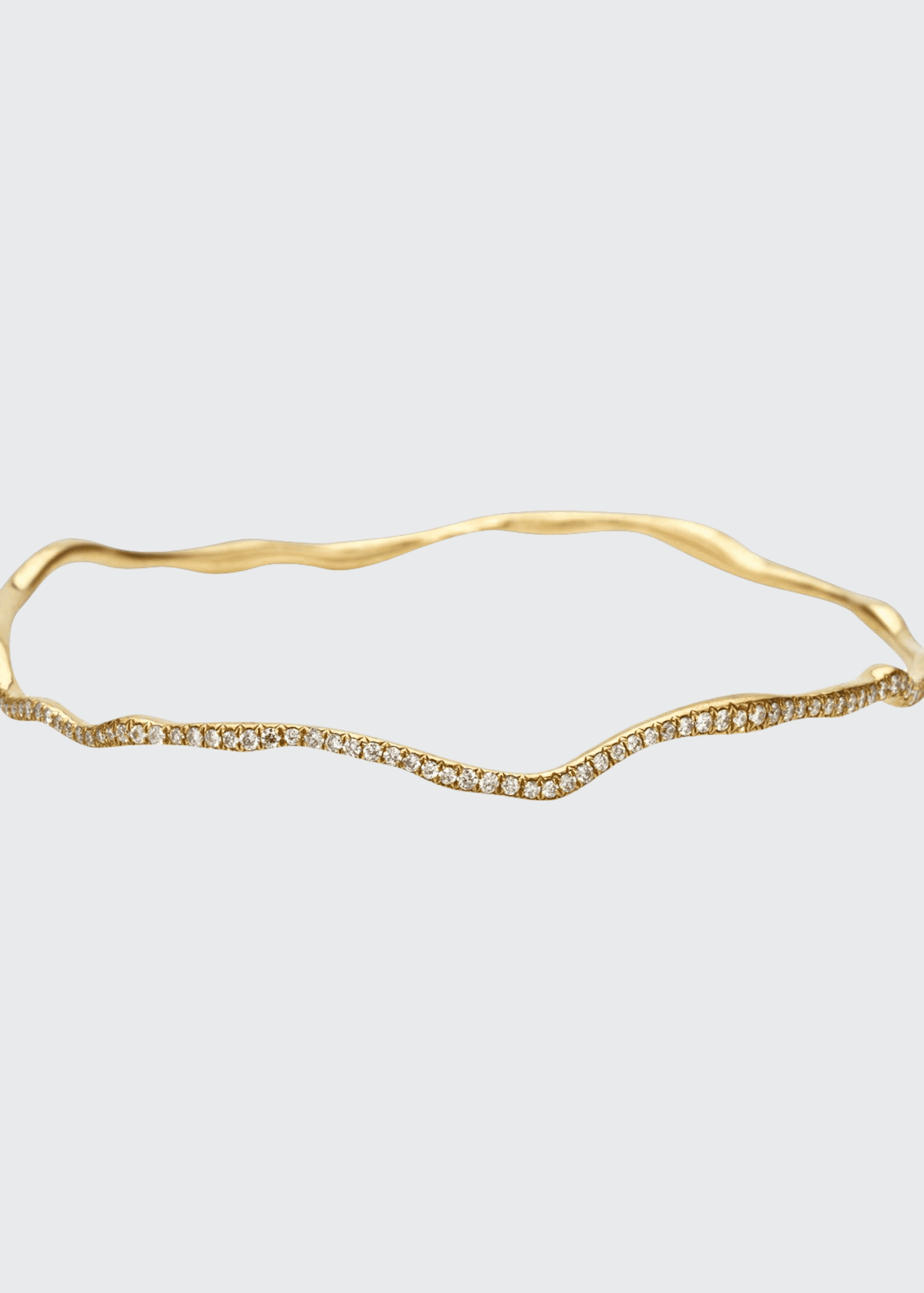 Ippolita Drizzle Thin Wavy Pave Diamond Gold Bangle - Bergdorf Goodman