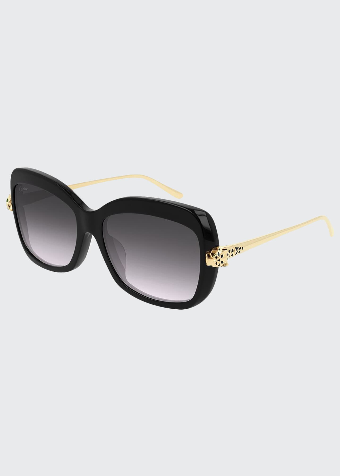 Cartier Dramatic Square Acetate/Metal Sunglasses - Bergdorf Goodman