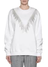 MSGM Crystal-Fringe Crewneck Pullover Sweatshirt and Matching Items ...