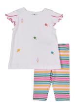 Florence Eiseman Ice Cream Cone Embroidered Top w/ Multi-Stripe ...