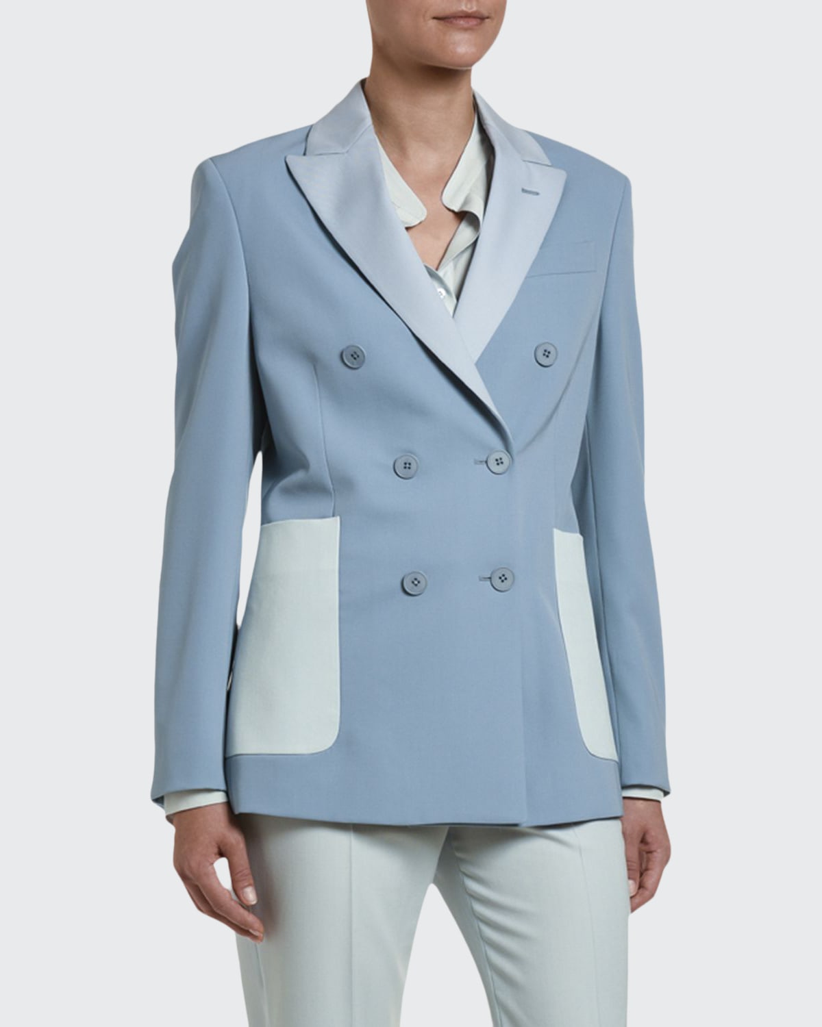 Stella McCartney Colorblock Double-Breasted Blazer