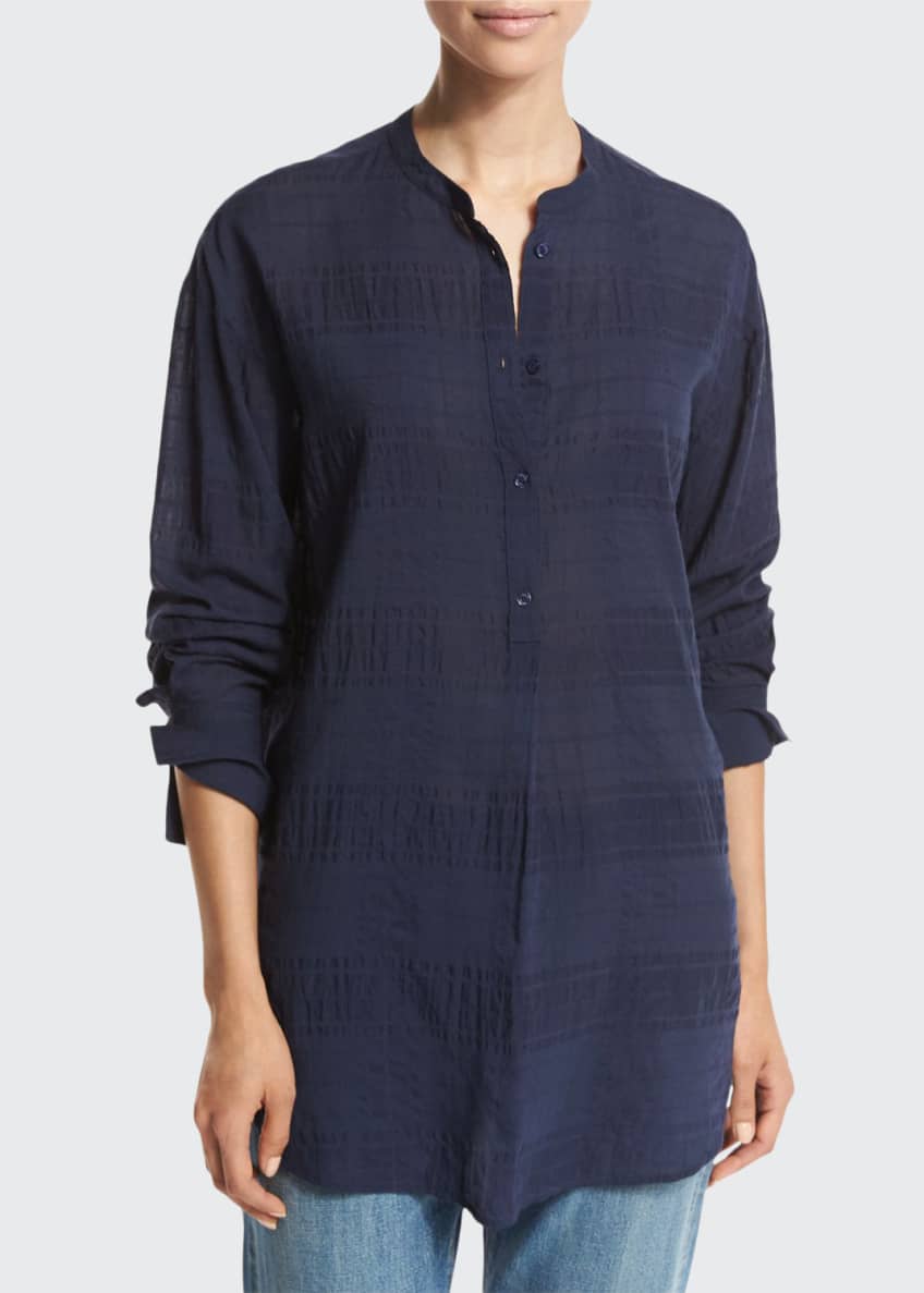 Vince Half-Placket Tunic & Slouch Jeans & Matching Items - Bergdorf Goodman