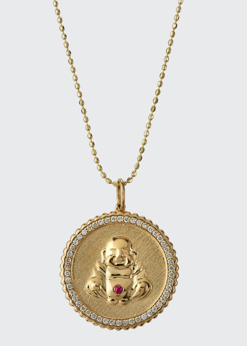 Sydney Evan 14k Buddha Coin Pendant Necklace with Diamonds - Bergdorf ...