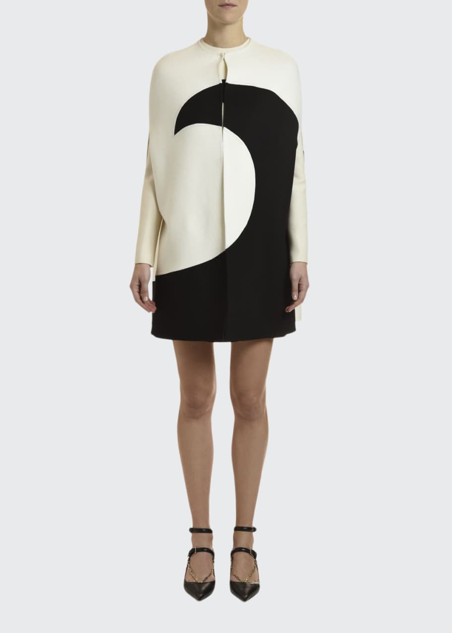 Valentino Garavani Draped Moon-Print Cape - Bergdorf Goodman