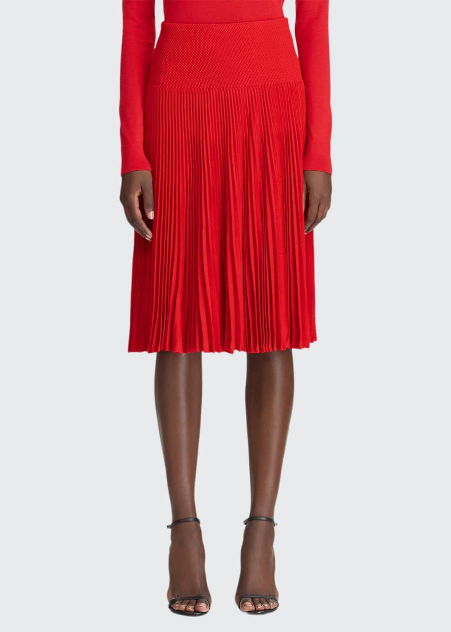 Ralph Lauren Collection Pleated Crepe Midi Skirt - Bergdorf Goodman