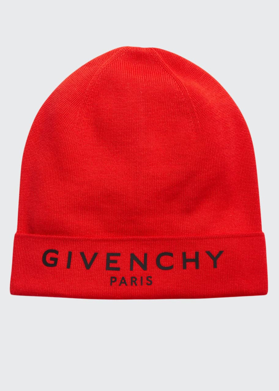 Givenchy Men's Logo-Print Cotton-Cashmere Beanie - Bergdorf Goodman