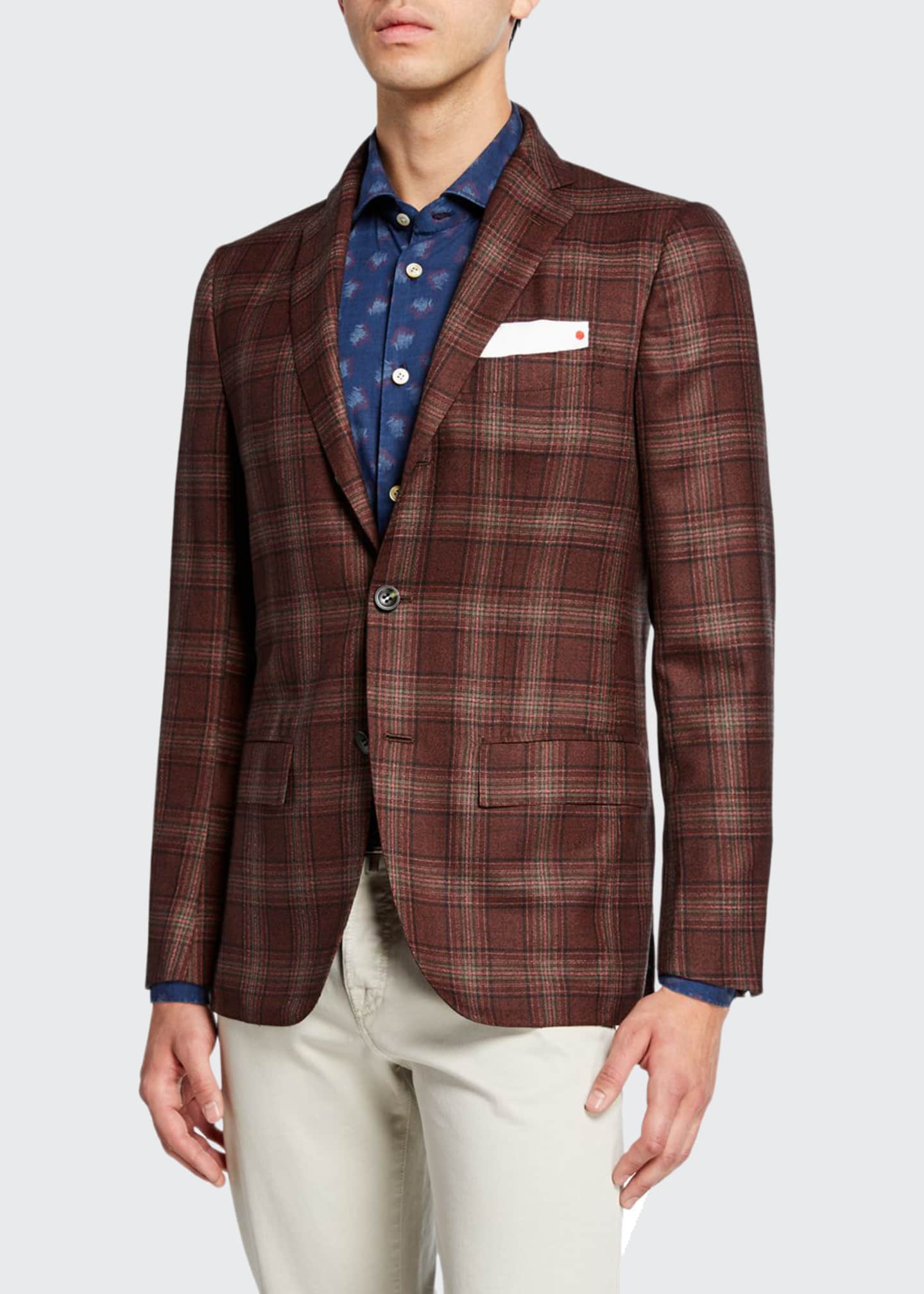 Kiton Men's Plaid Cashmere Sport Coat - Bergdorf Goodman