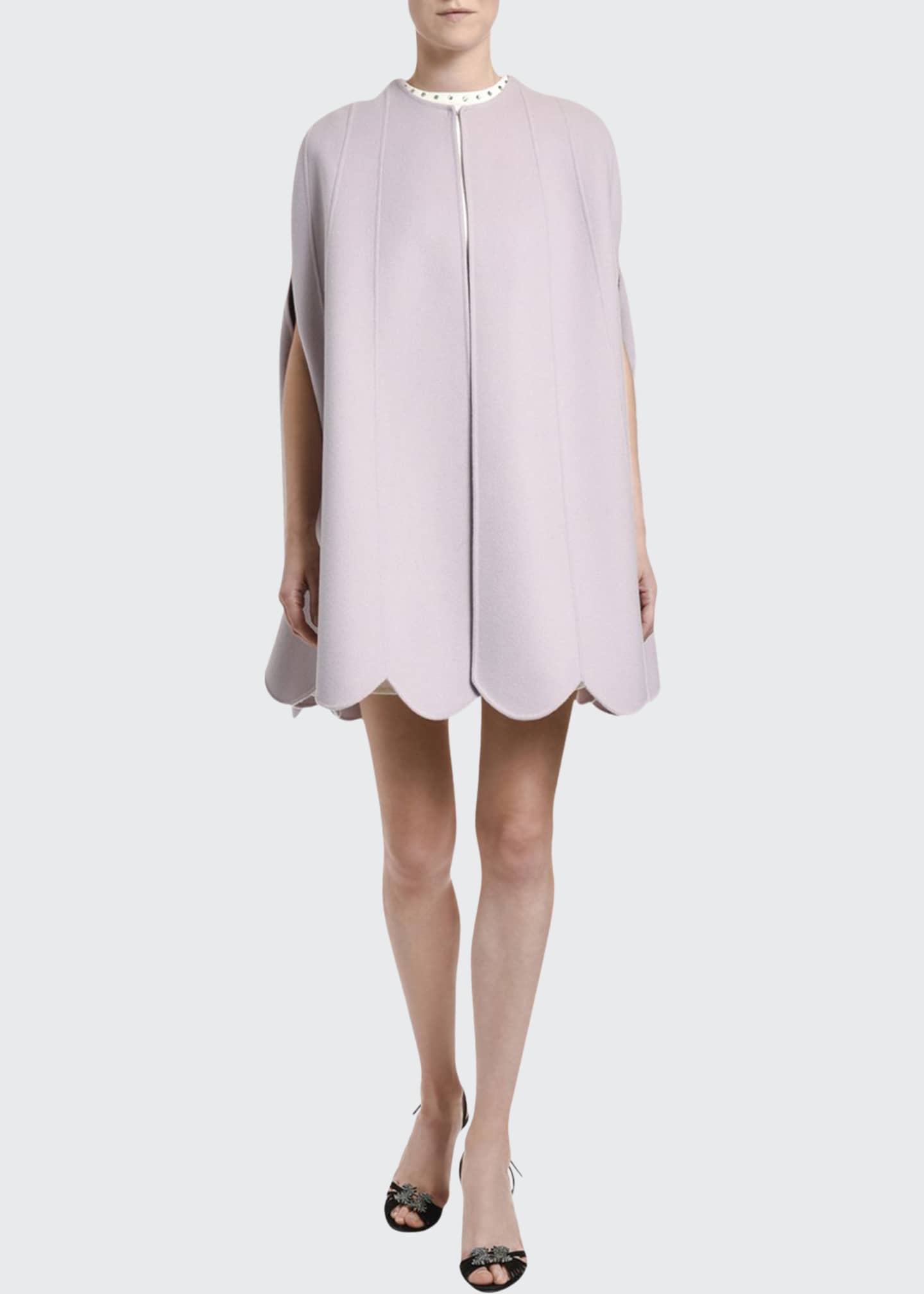 Valentino Wool-Cashmere Scalloped Cape - Bergdorf Goodman