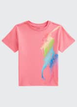 Ralph Lauren Childrenswear Girl's Ombre Rainbow Logo Short-Sleeve Shirt ...