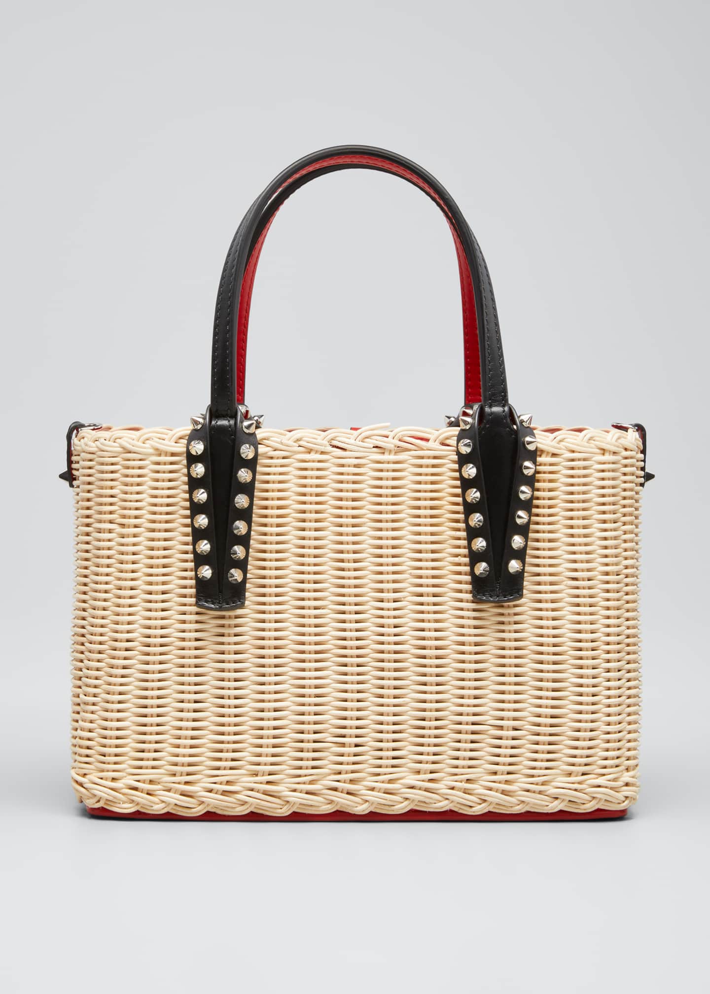 Christian Louboutin Cabata Mini Woven Rattan Tote Bag - Bergdorf Goodman