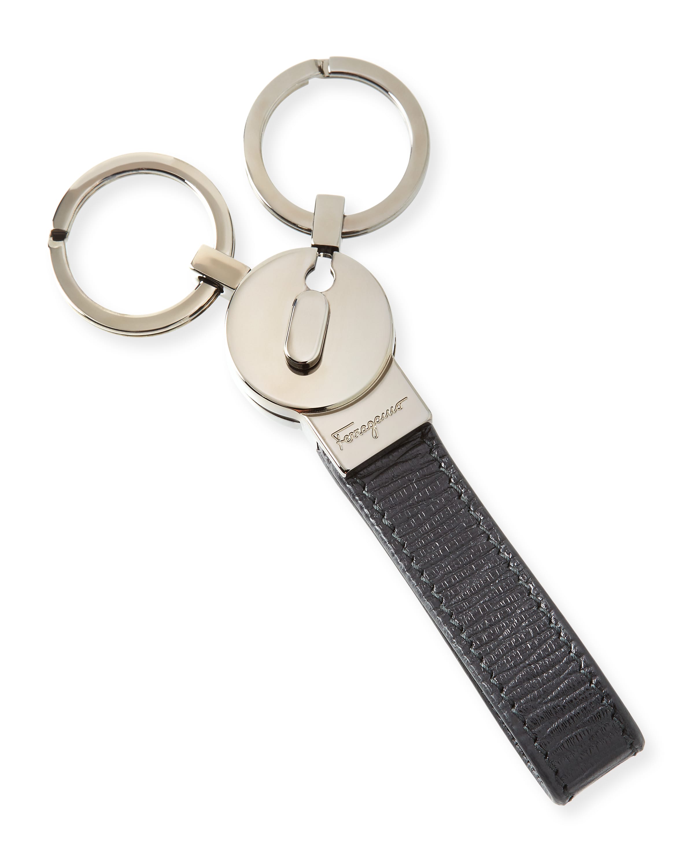 Salvatore Ferragamo Leather Loop Double Key Chain