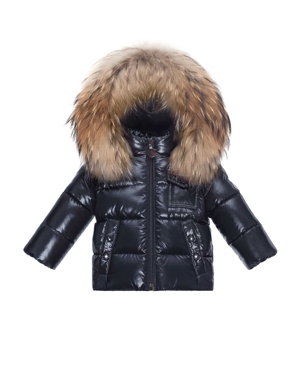 Moncler K2 Hooded Fur-Trim Puffer Coat, Size 12M-3