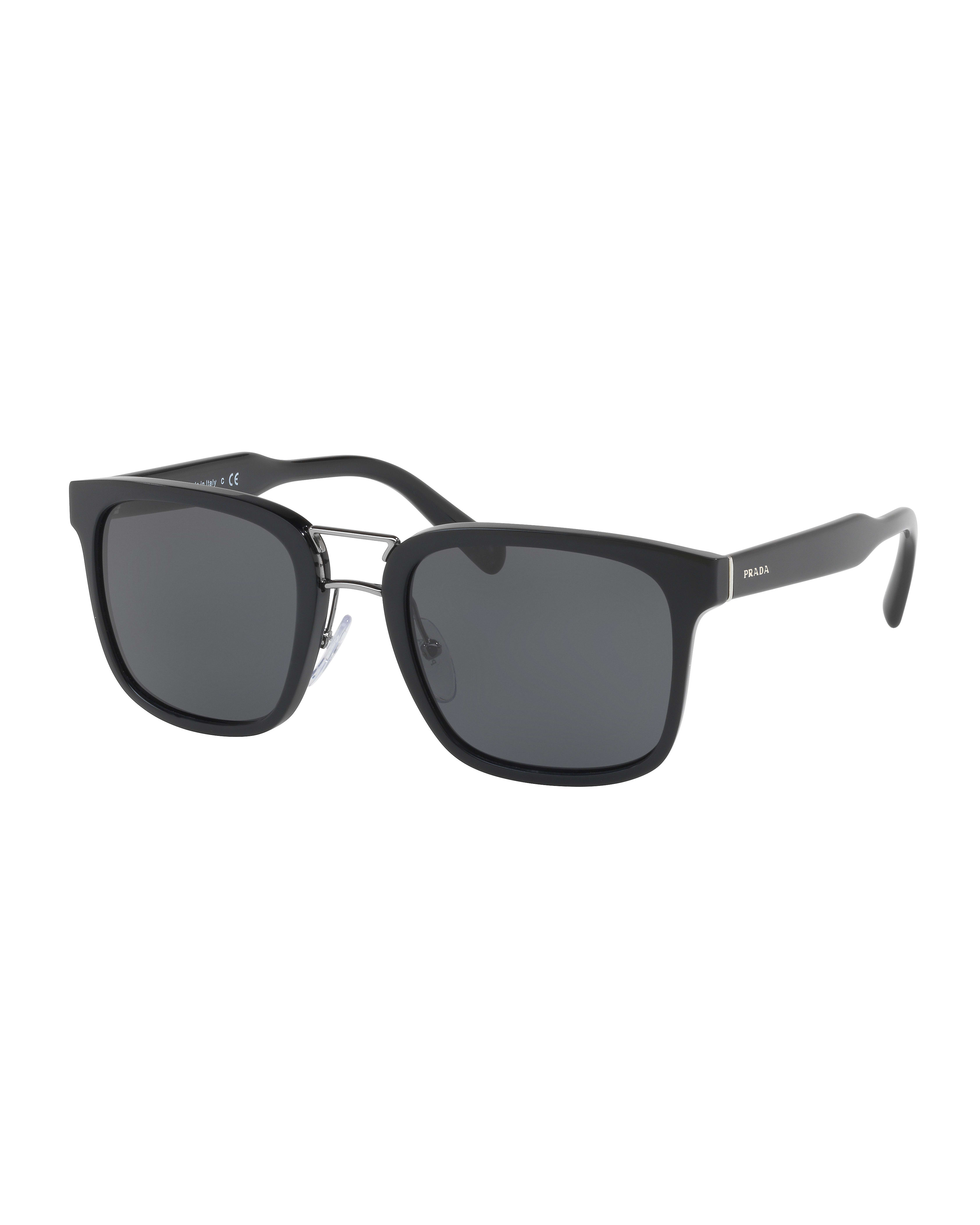 Prada Men's Oversized Square Acetate Sunglasses, Black
