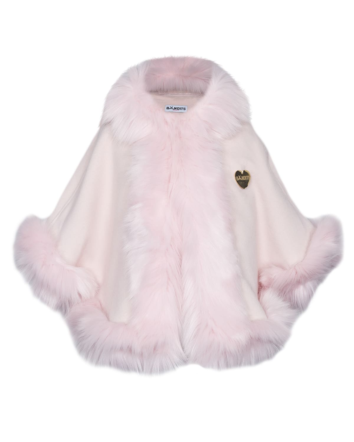 Bandits Girl Hooded Faux-Fur-Trim Felt Cape, Girls' Size L