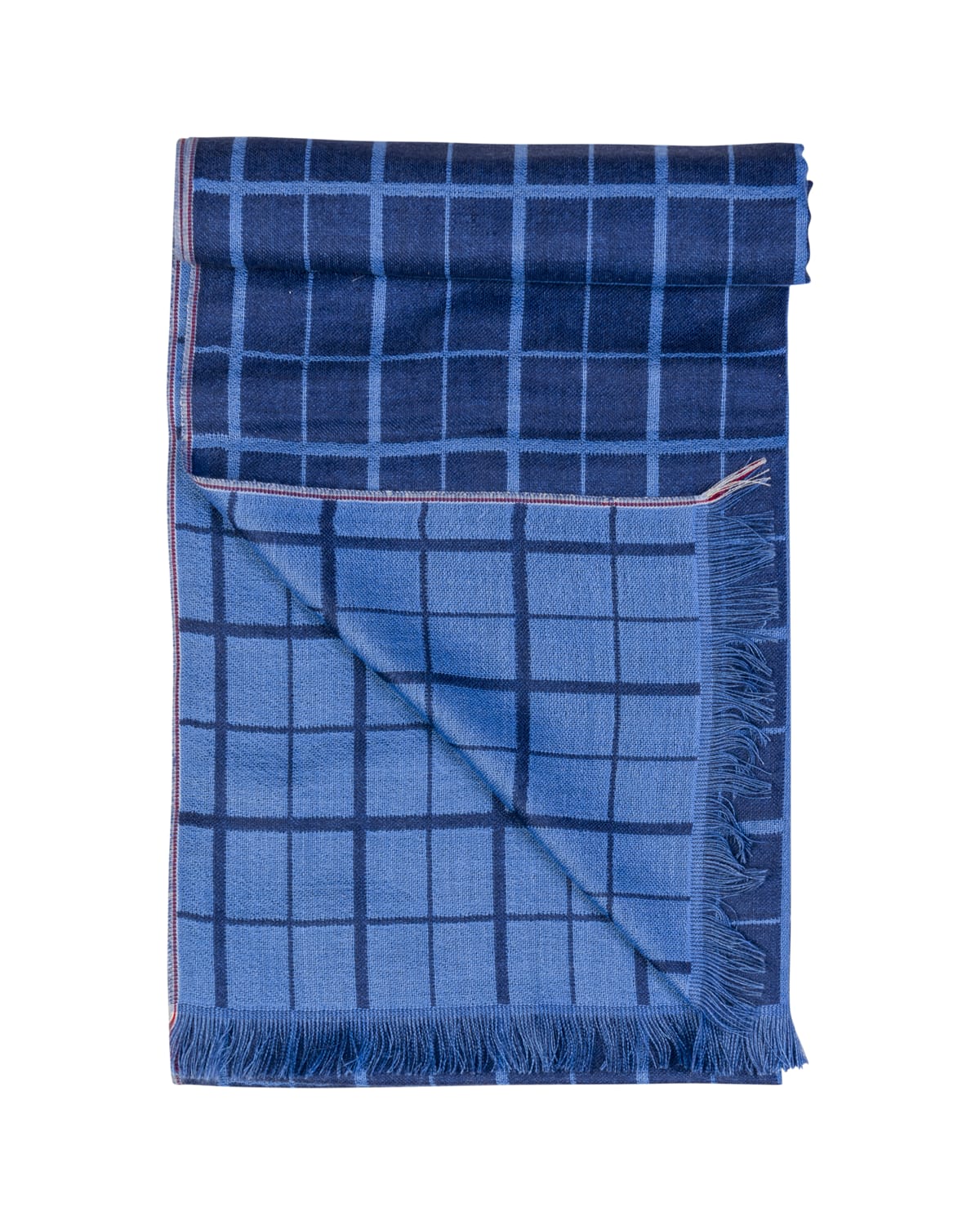 Isaia Men's Double-Face Grid Scarf