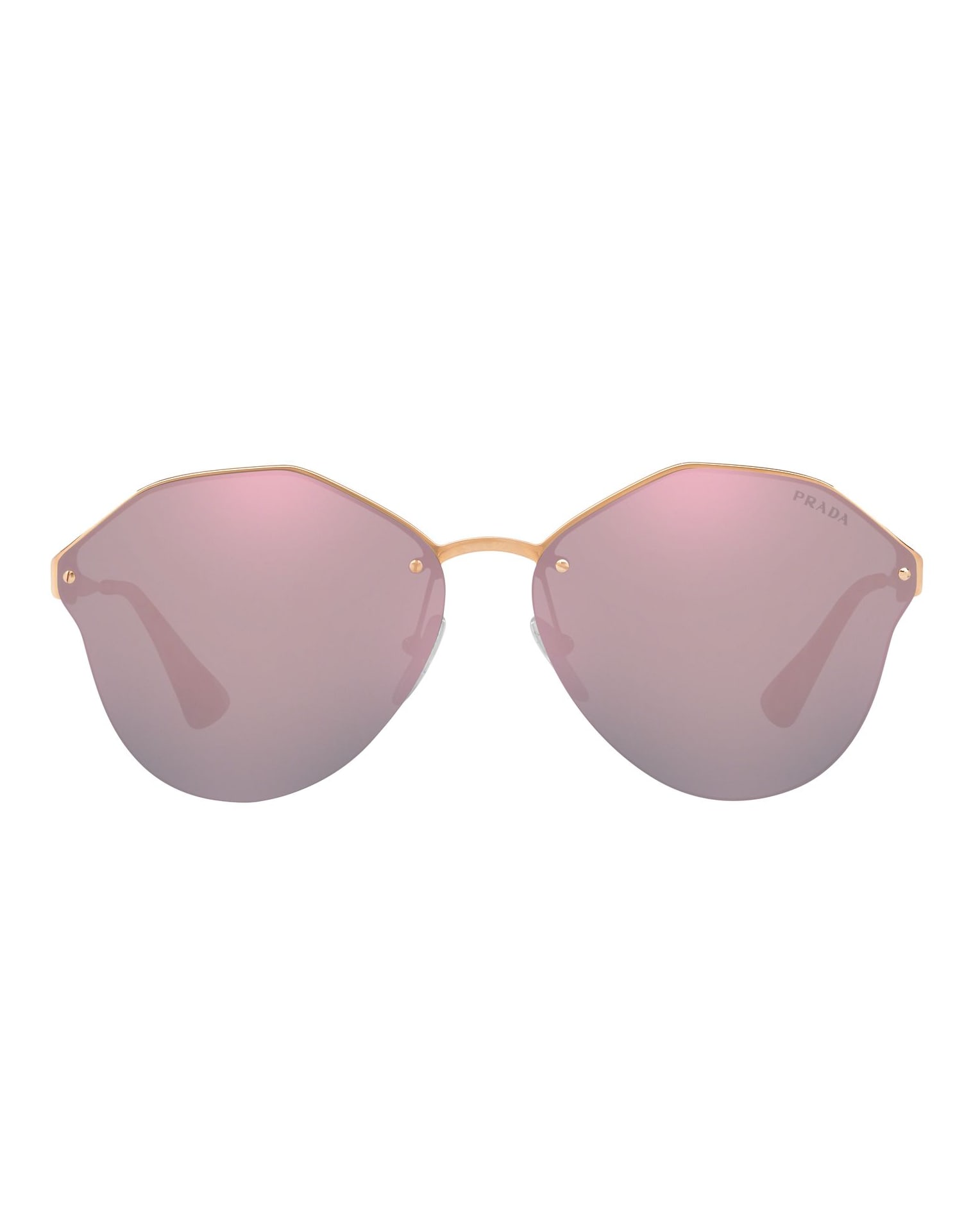 Prada Rimless Square Mirrored Sunglasses