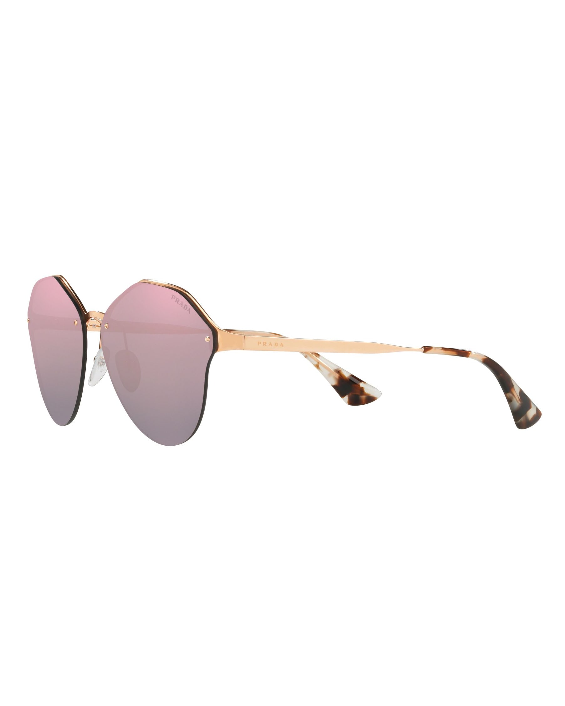 Prada Rimless Square Mirrored Sunglasses