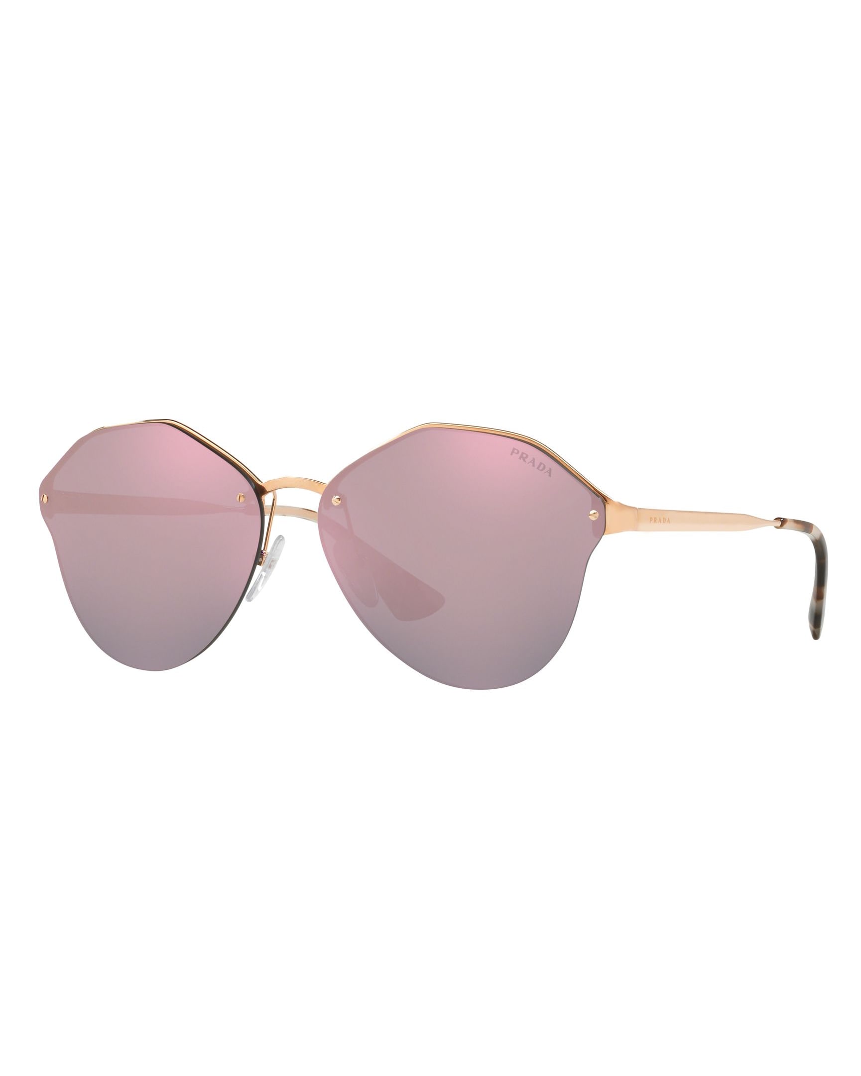 Prada Rimless Square Mirrored Sunglasses