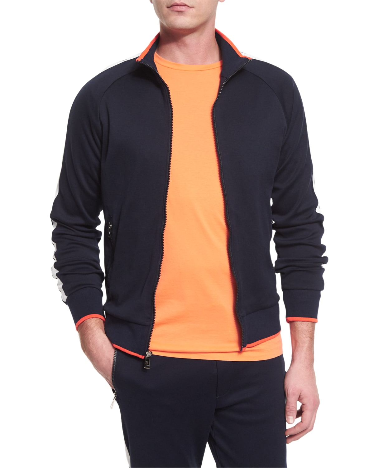 Ralph Lauren Colorblock Zip-Up Jersey Track Jacket, Navy