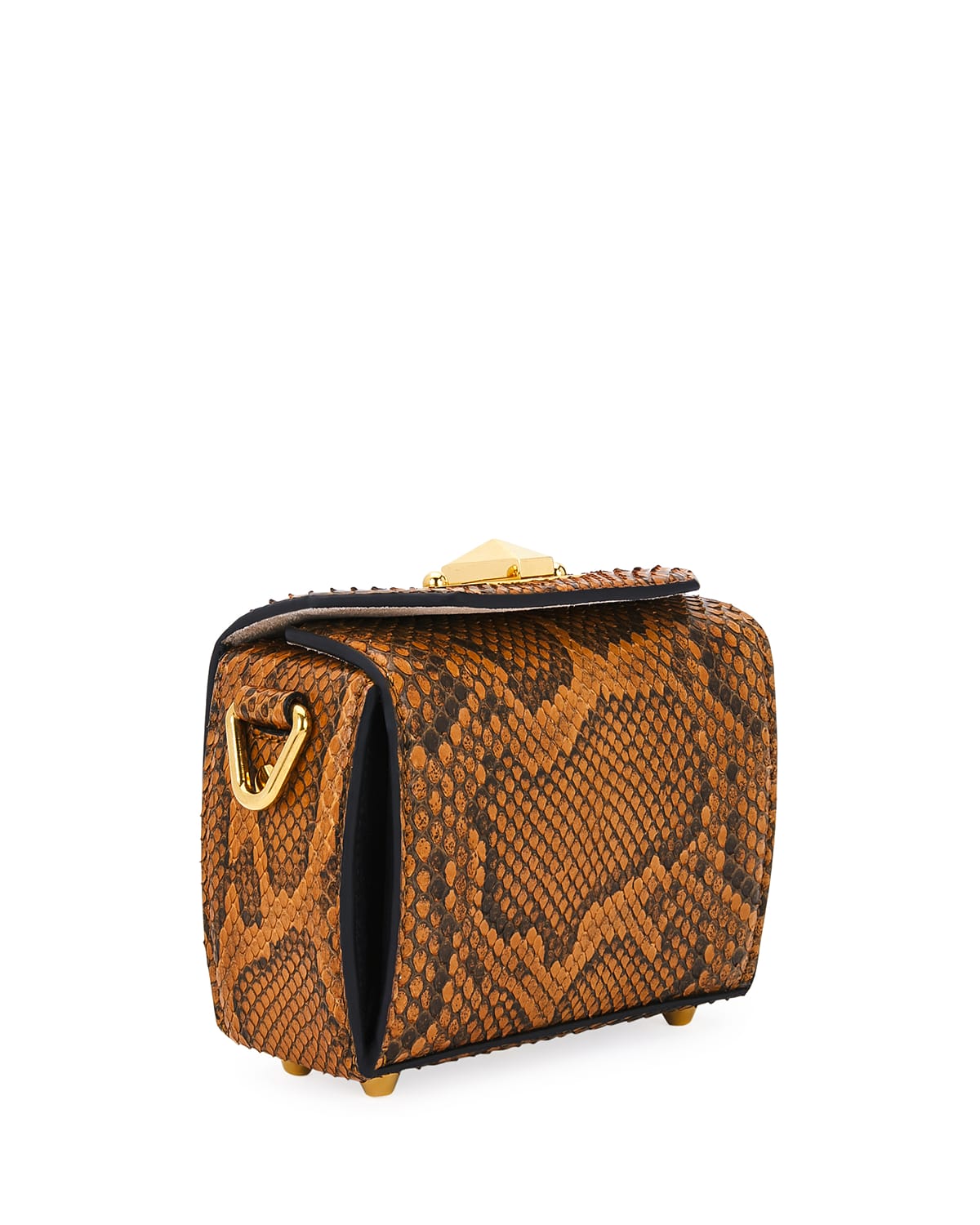 Alexander McQueen Box 16 Matte Rock Python Satchel Bag, Brown
